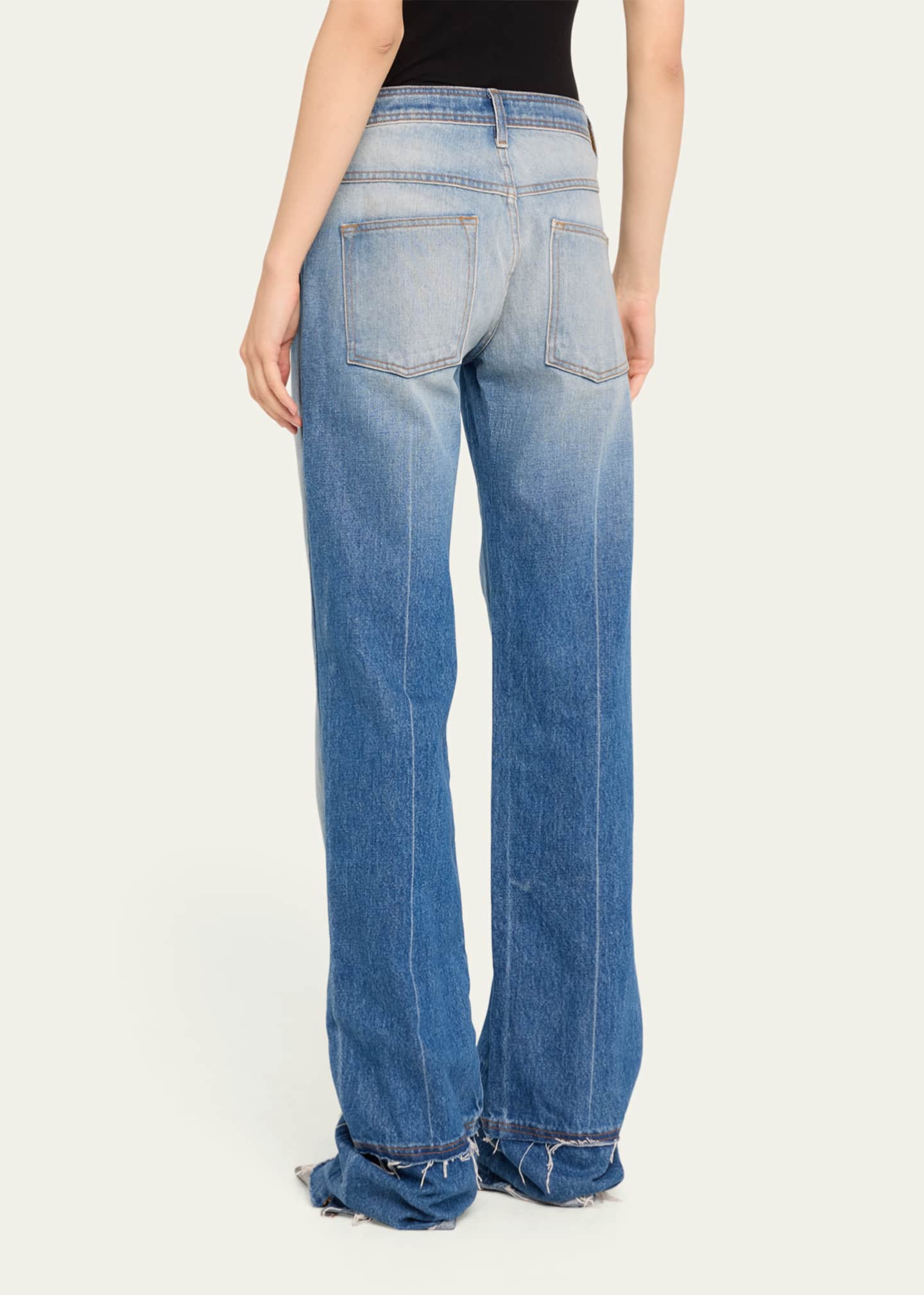 Brandon Maxwell The Wiley Deconstructed Straight-Leg Jeans - Bergdorf ...