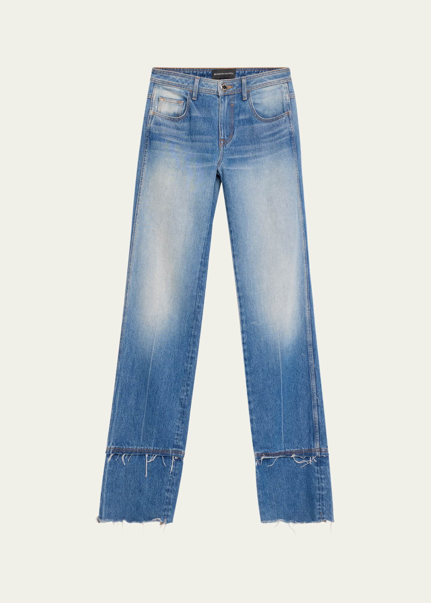 Brandon Maxwell The Wiley Deconstructed Straight-Leg Jeans - Bergdorf ...