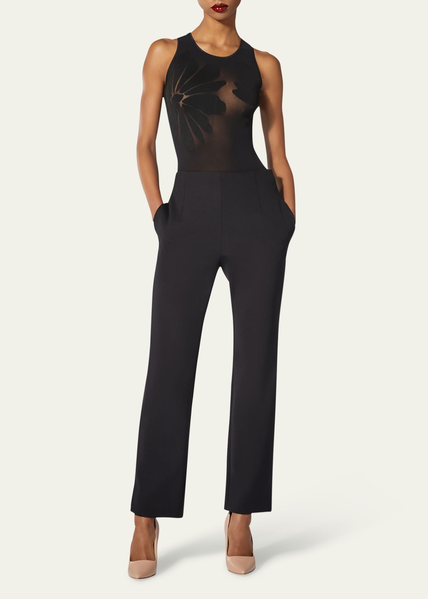 Wolford Body Tattoo Floral Motif Thong Bodysuit - Bergdorf Goodman