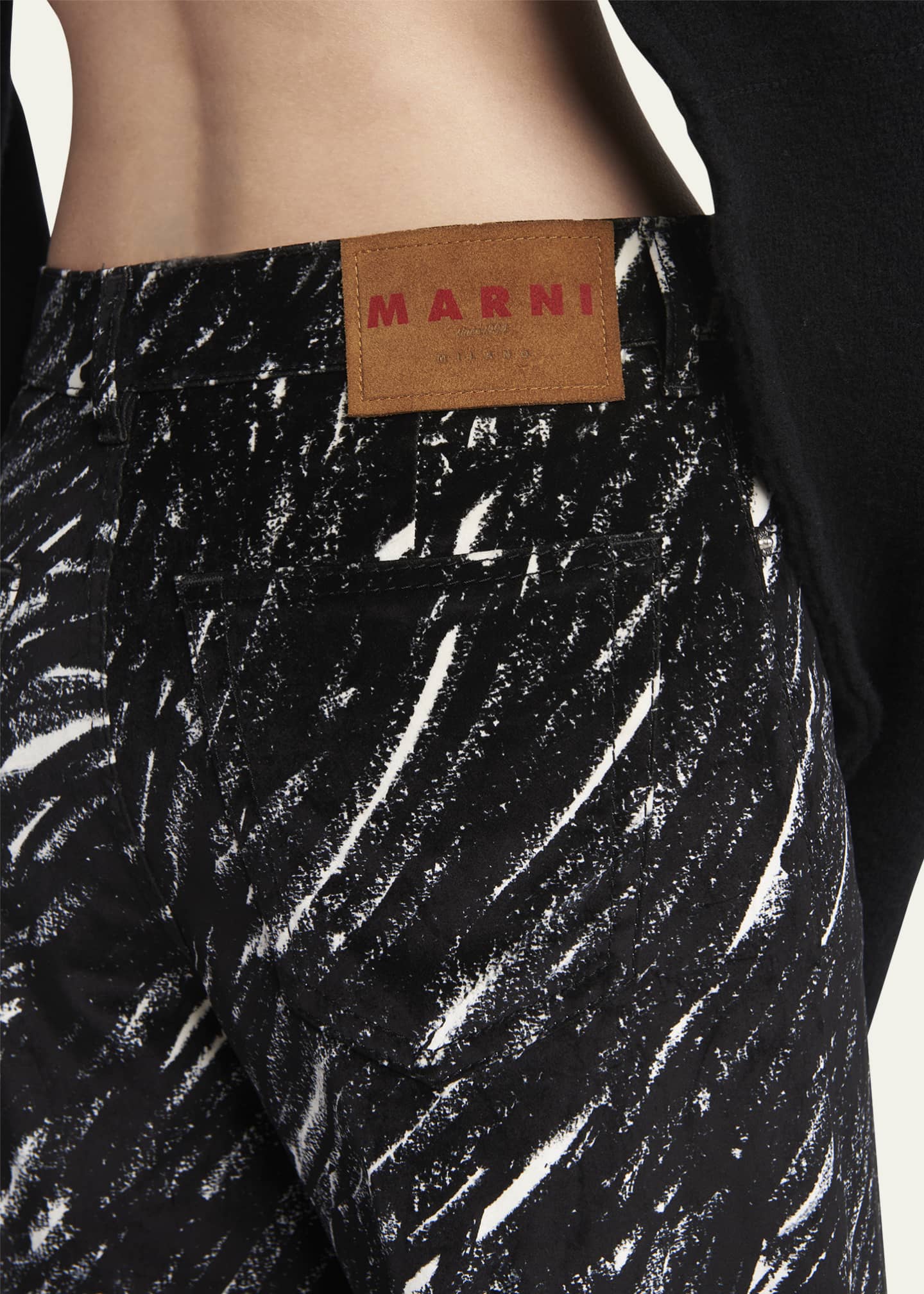 Marni Crayon Flock Denim Wide Leg Trousers - Bergdorf Goodman