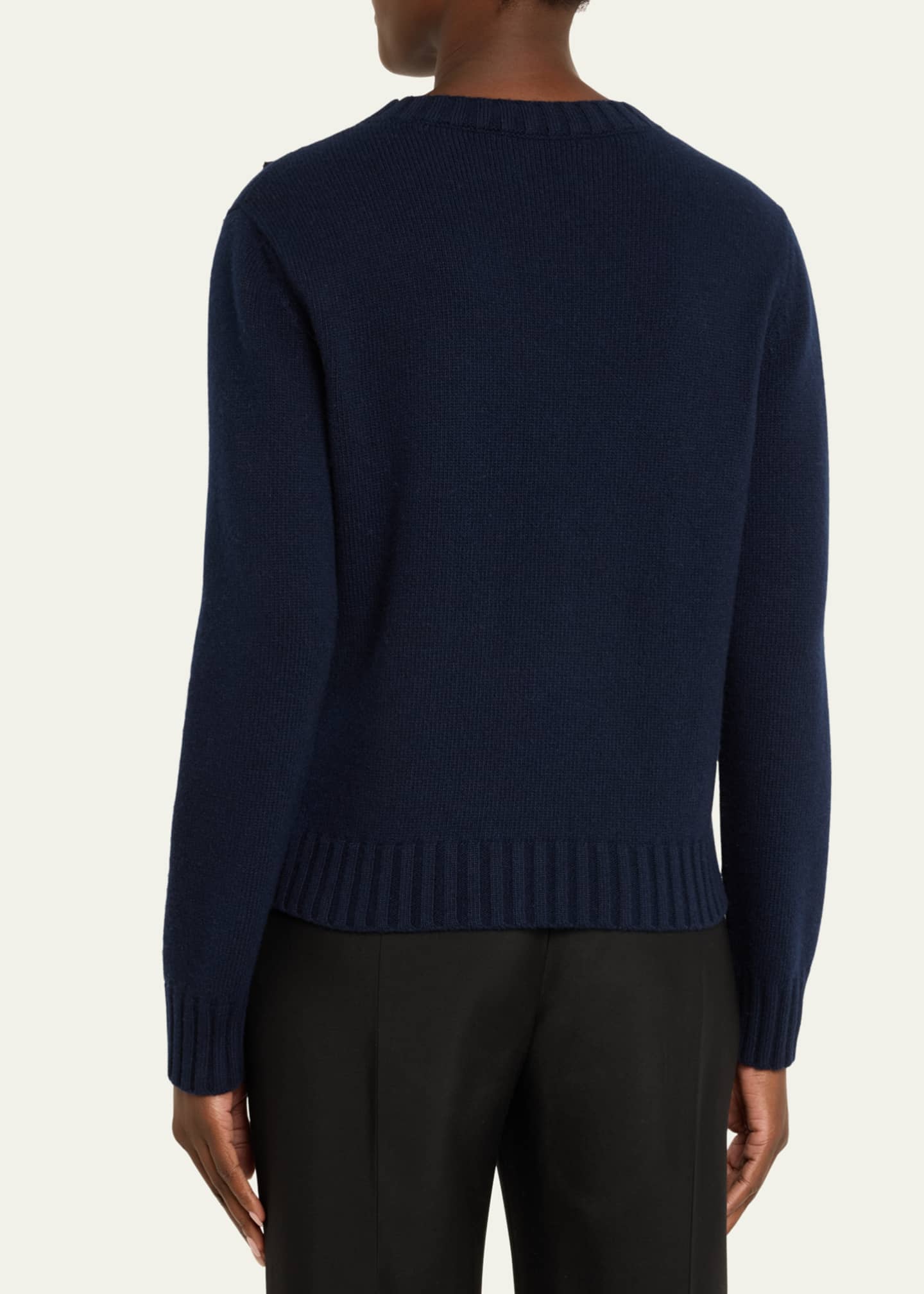 Oscar de la Renta Mirrored Peony Guipure Wool Sweater - Bergdorf Goodman
