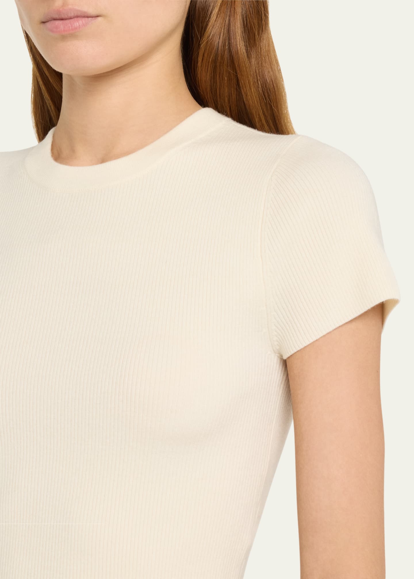 Alice + Olivia Ciara Ribbed Short-Sleeve Pullover - Bergdorf Goodman