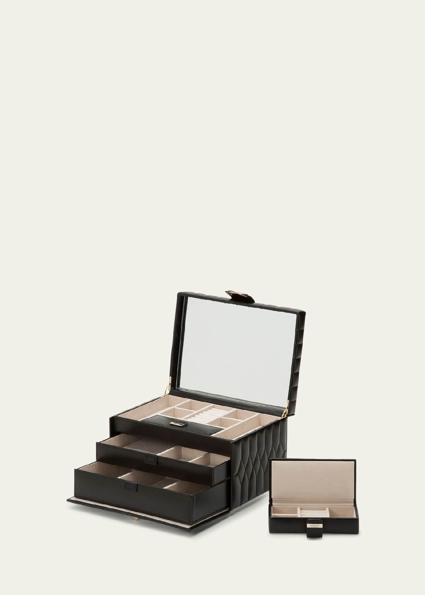 WOLF Caroline Black Medium Jewelry Case - Bergdorf Goodman