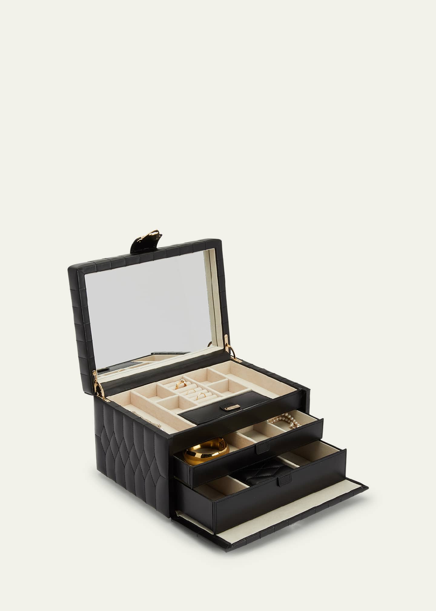 WOLF Caroline Black Medium Jewelry Case - Bergdorf Goodman