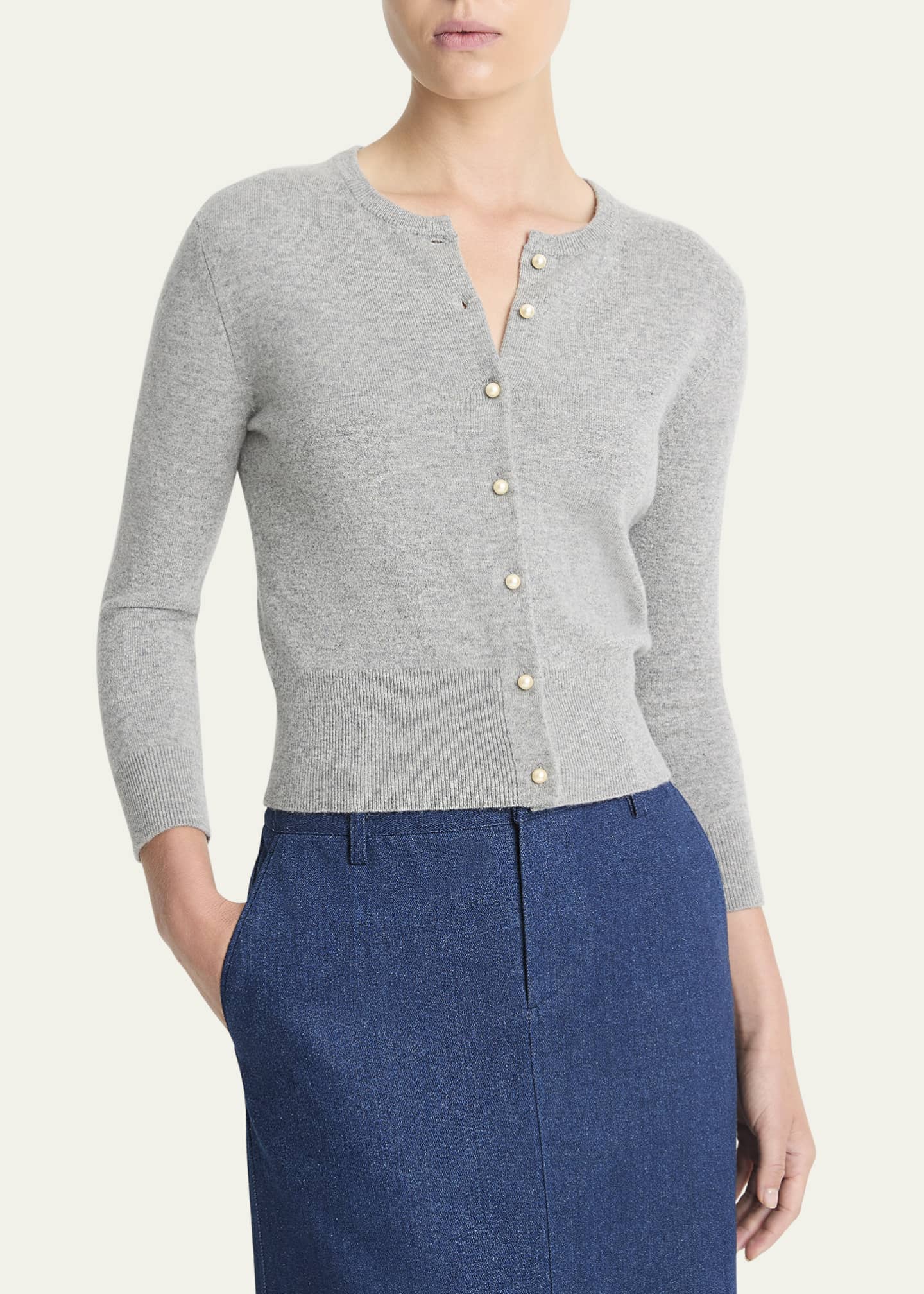 Vince Wool and Cashmere Pearly Button Cardigan - Bergdorf Goodman