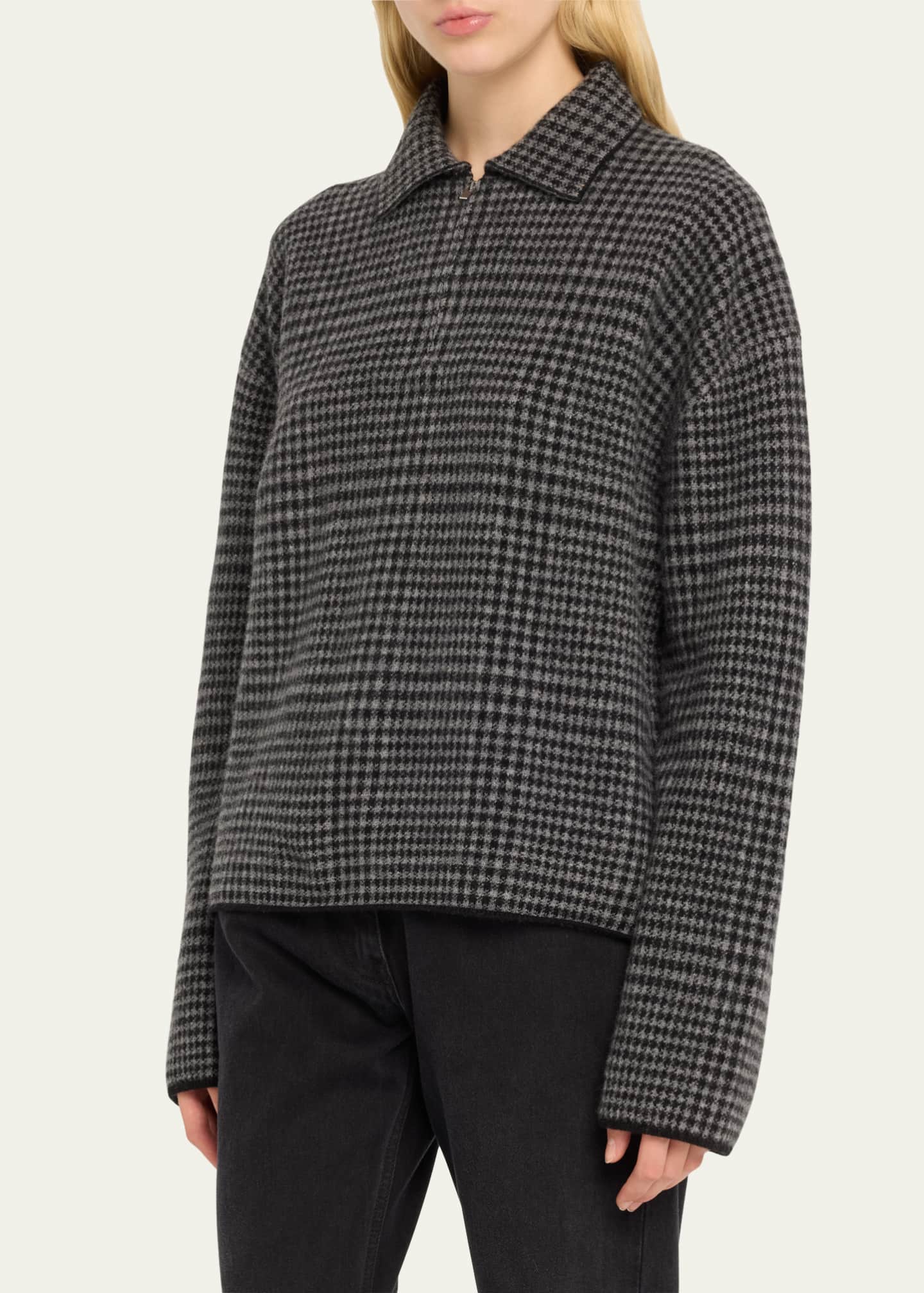 Vince Wool and Cashmere Plaid Half-Zip Sweater - Bergdorf Goodman