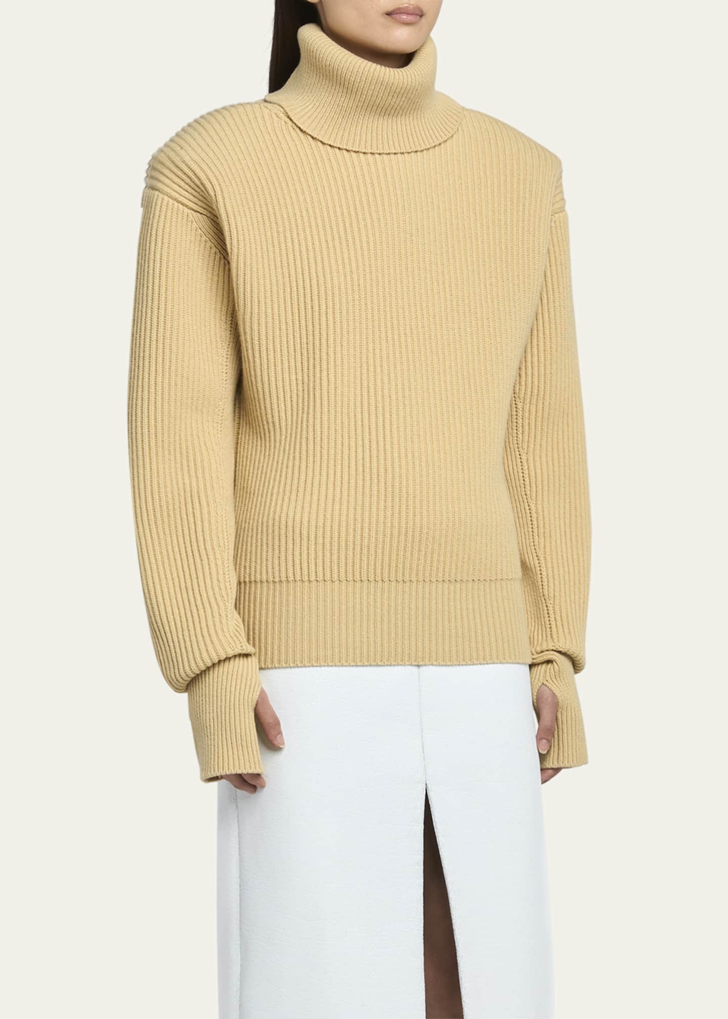 Stella McCartney Cashmere Ribbed Foldover Turtleneck - Bergdorf Goodman