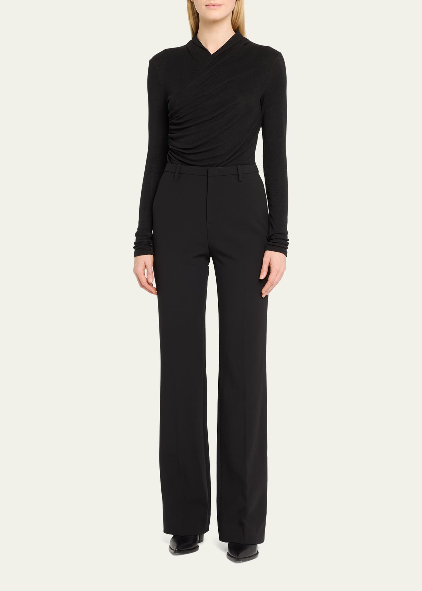Vince Long-Sleeve Faux-Wrap Top - Bergdorf Goodman