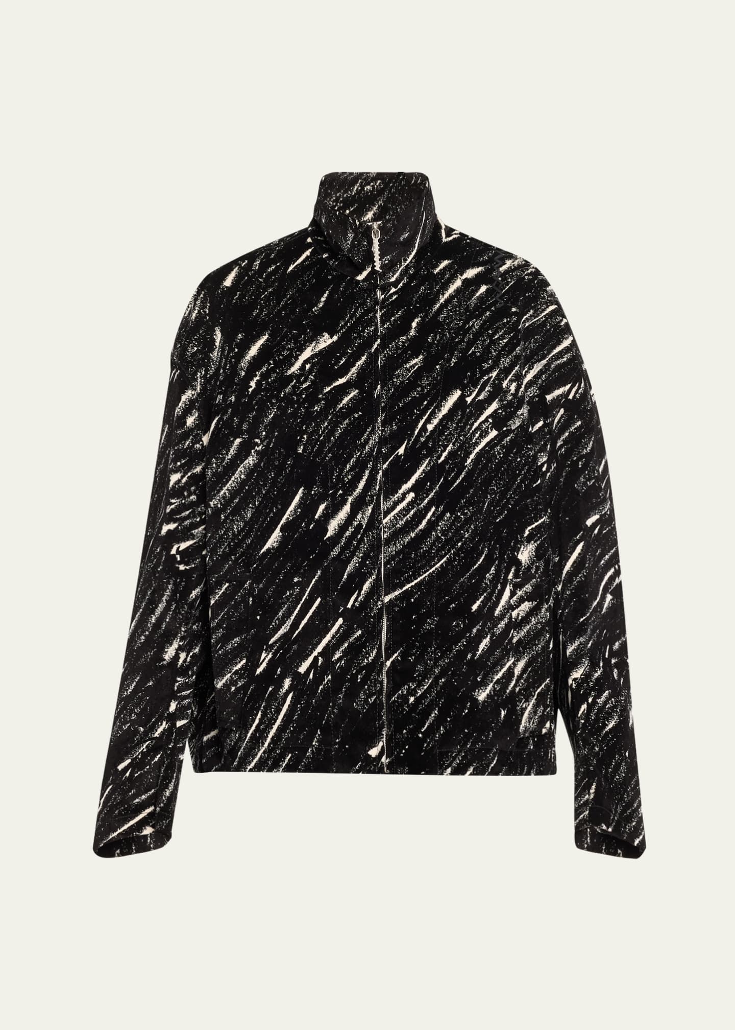 Marni Printed Cropped Cocoon Curved-Sleeve Jacket - Bergdorf Goodman