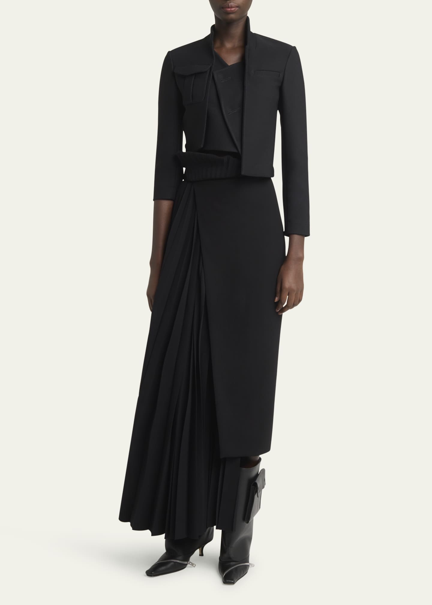 A.W.A.K.E. MODE Cropped Asymmetric Jacket - Bergdorf Goodman