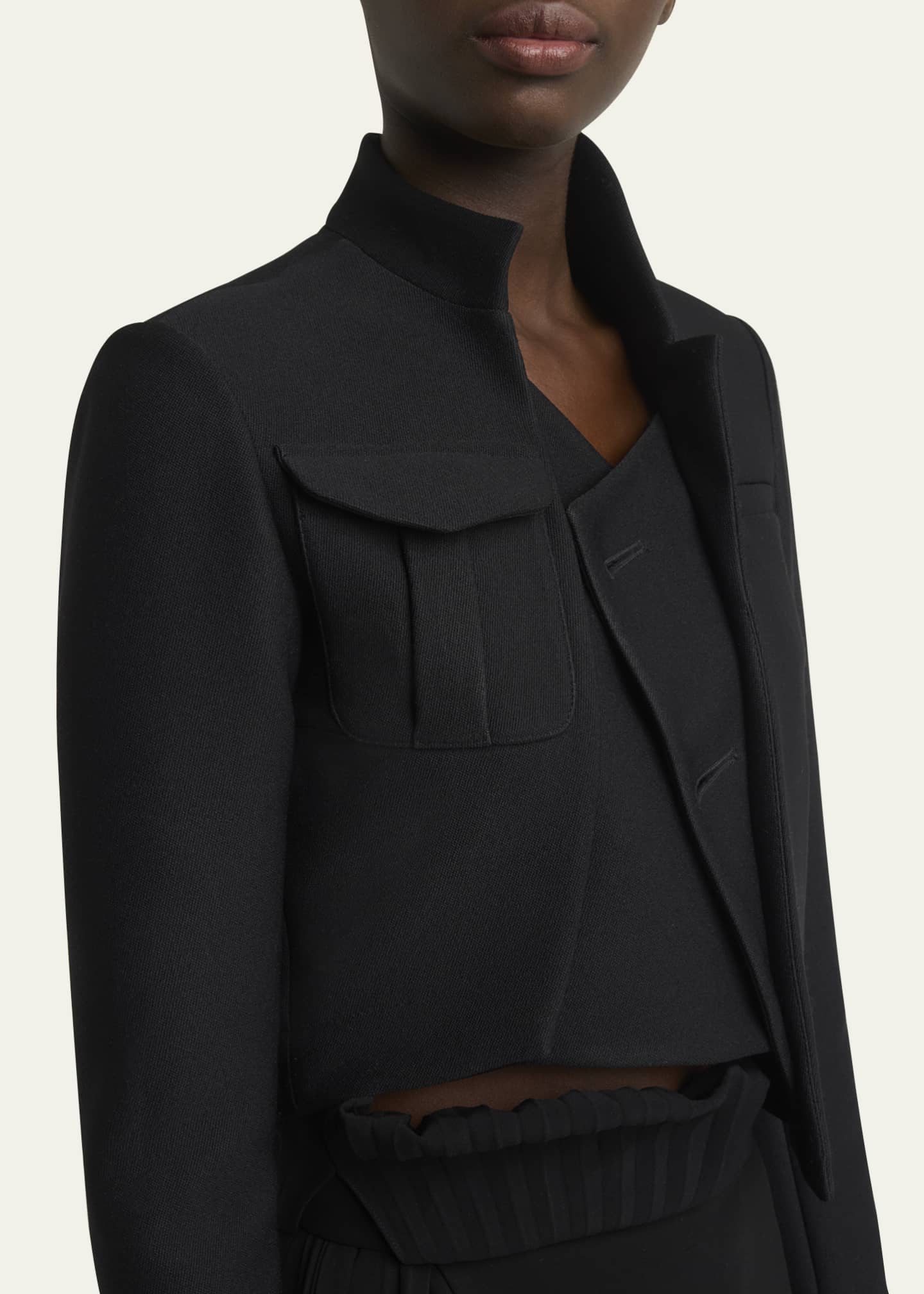 A.W.A.K.E. MODE Cropped Asymmetric Jacket - Bergdorf Goodman