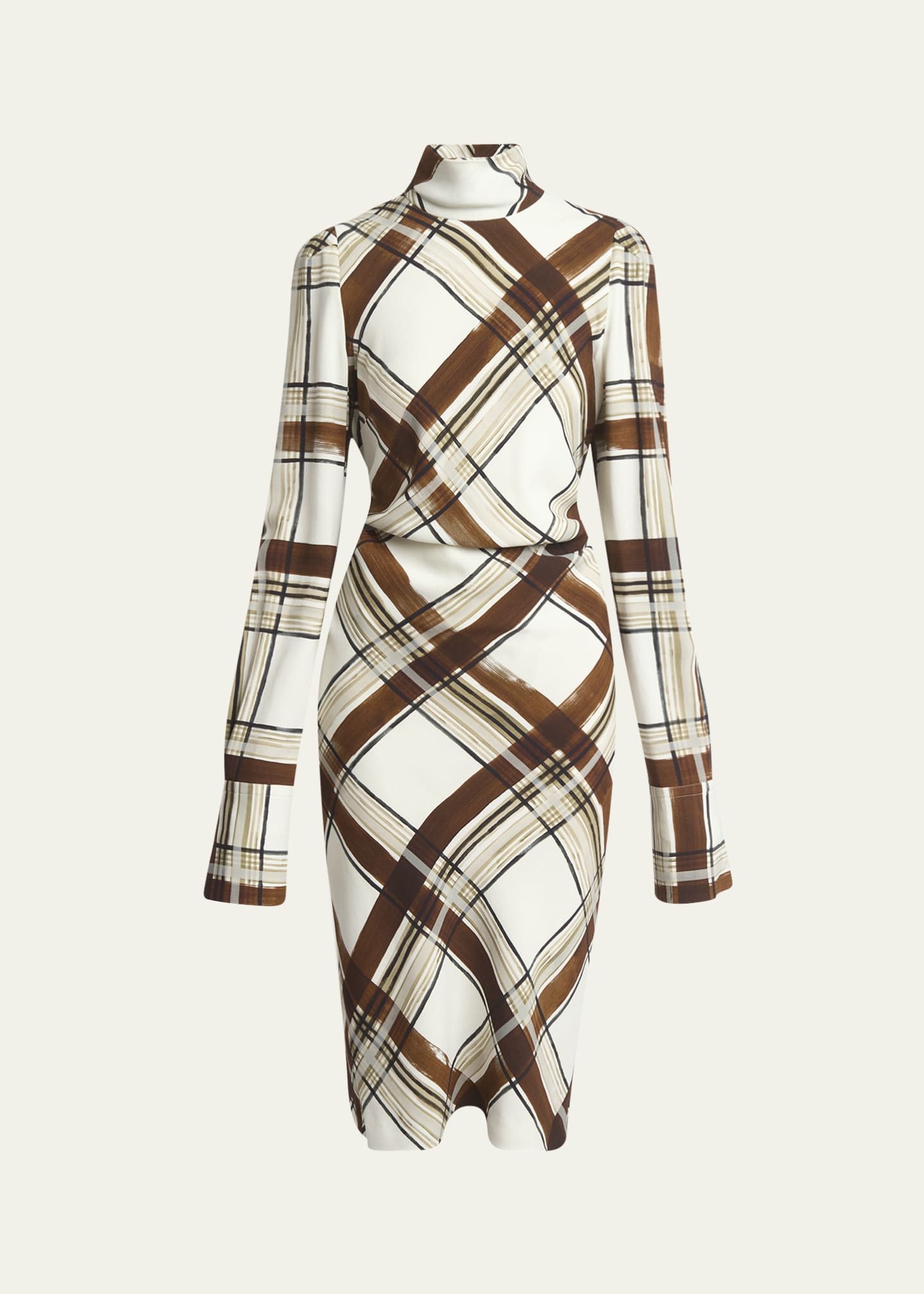 Dries Van Noten Delvet Plaid Belted Midi Dress - Bergdorf Goodman