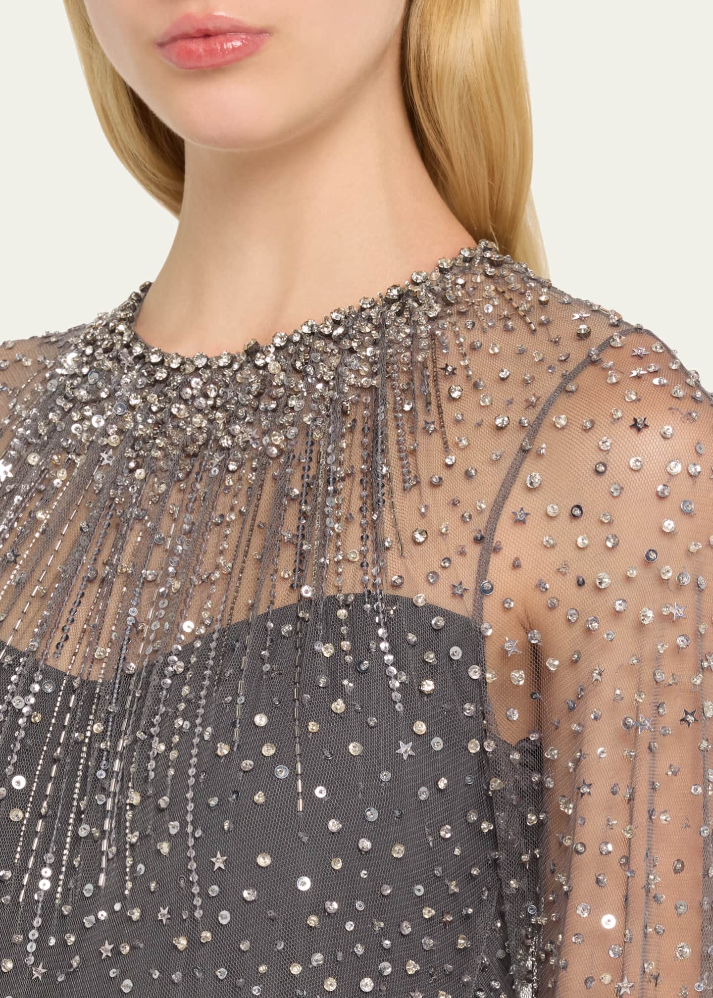 Jenny Packham Solar Beaded Crystal Tulle Gown - Bergdorf Goodman