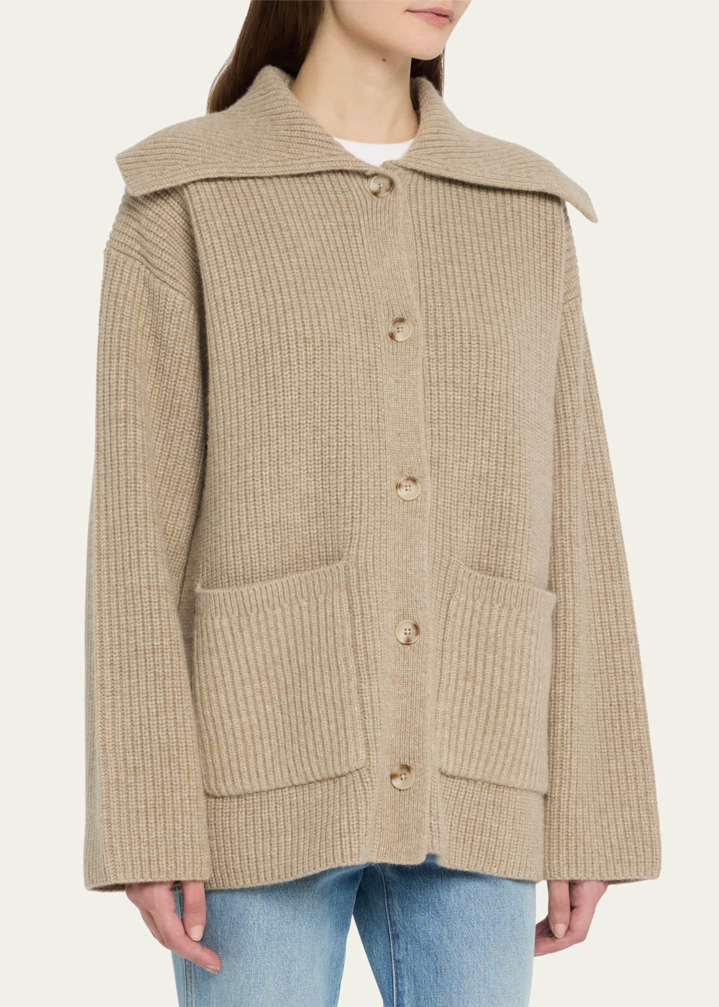 SIMKHAI Hollie Collared Merino Wool Cardigan - Bergdorf Goodman