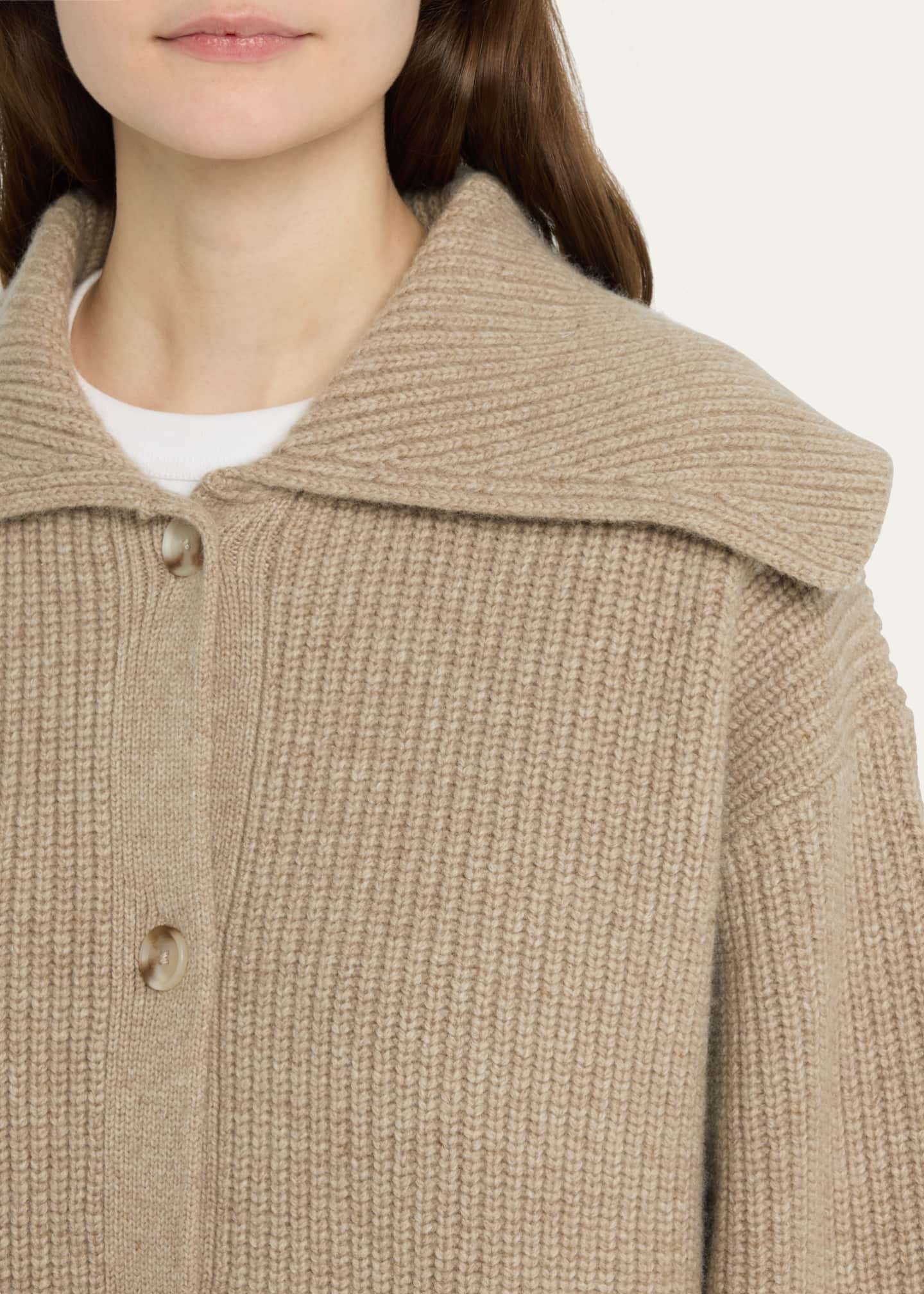 SIMKHAI Hollie Collared Merino Wool Cardigan - Bergdorf Goodman