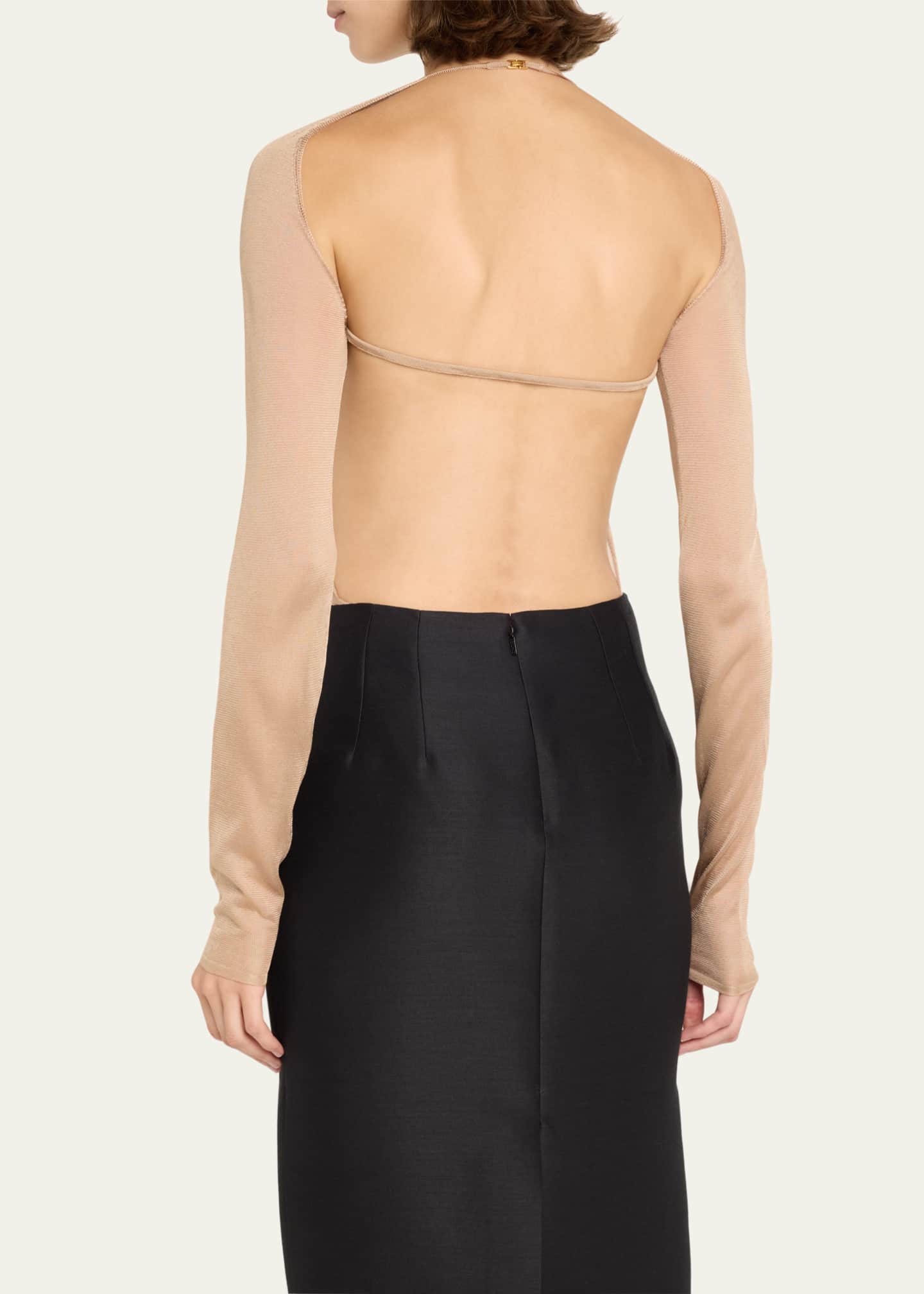 Saint Laurent Open-Back Bodysuit - Bergdorf Goodman