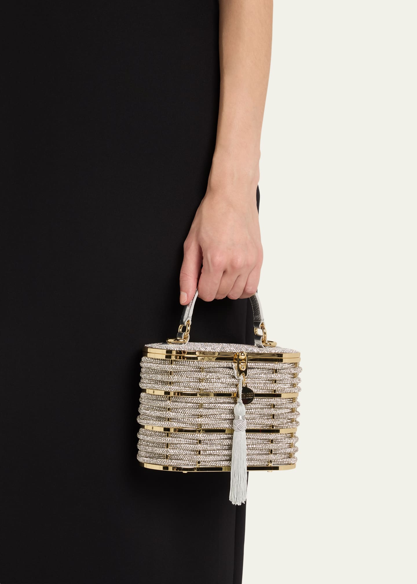 Judith Leiber Couture Willow Woven Crystal Basket Top-Handle Bag ...