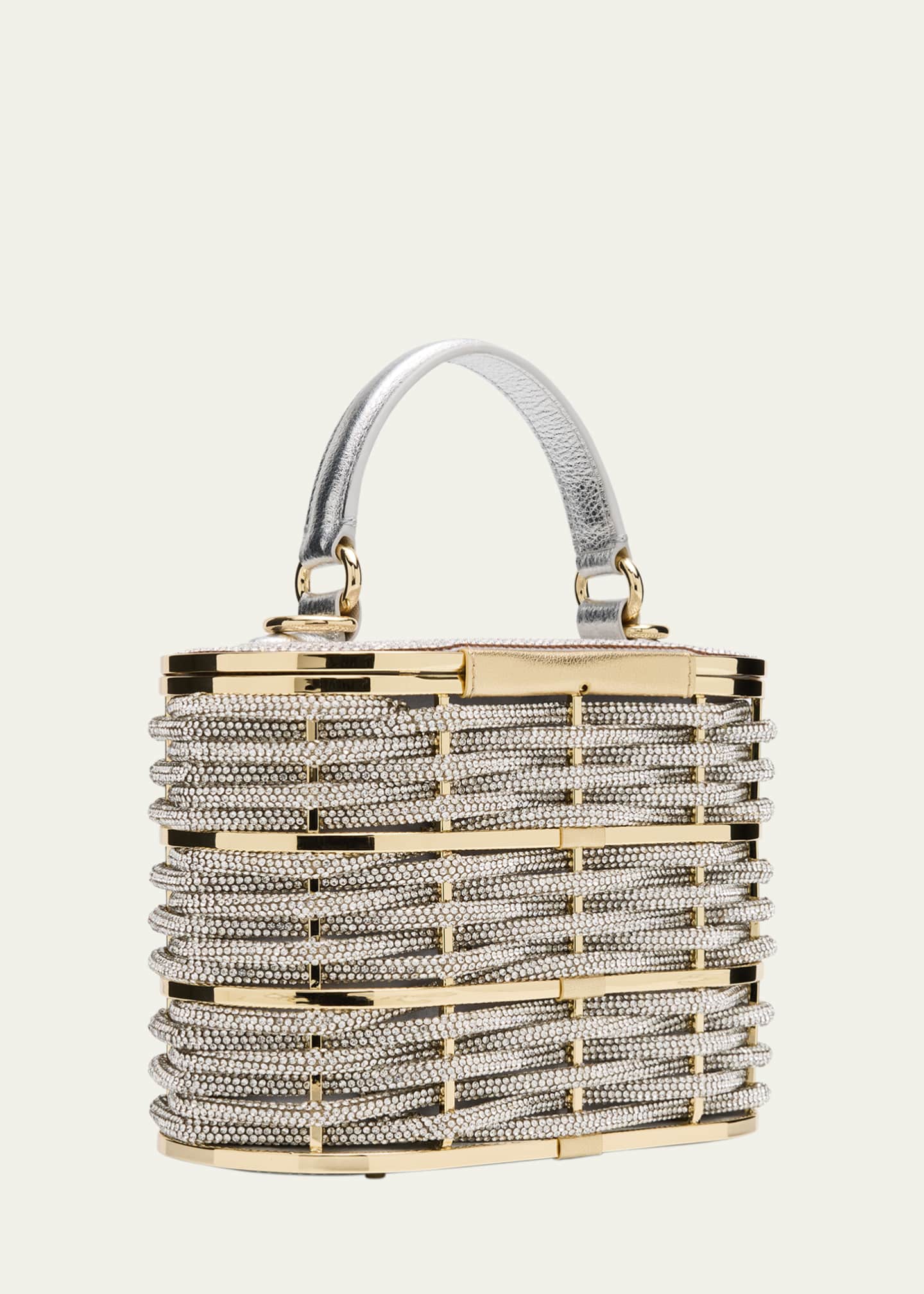 Judith Leiber Couture Willow Woven Crystal Basket Top-Handle Bag ...