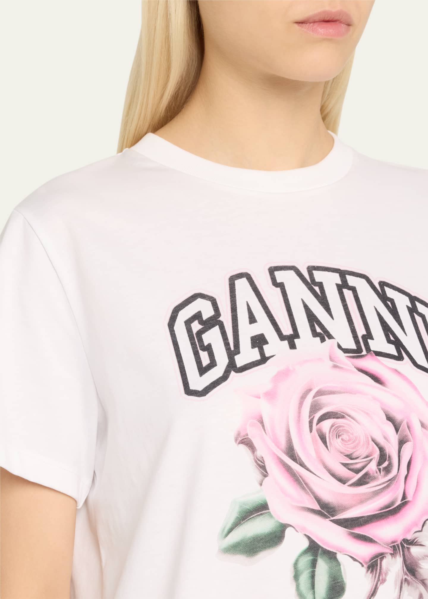 Ganni Rose Basic Jersey T-Shirt - Bergdorf Goodman
