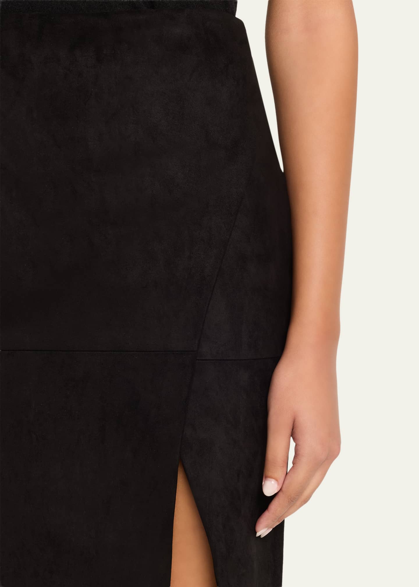 Alice + Olivia Siobhan Suede Front Slit Wrap Skirt - Bergdorf Goodman