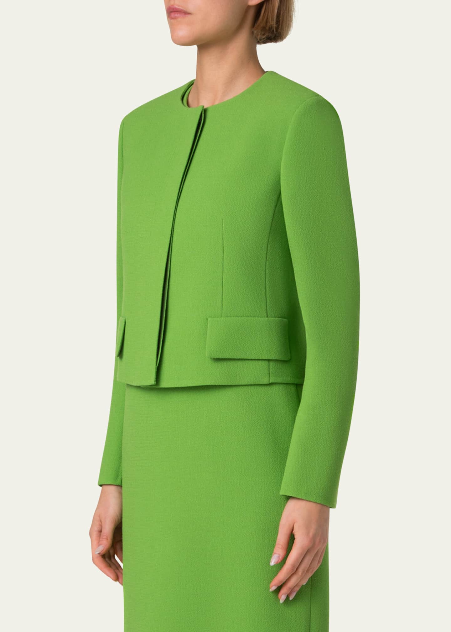 Akris Adriana Short Wool Crepe Jacket - Bergdorf Goodman