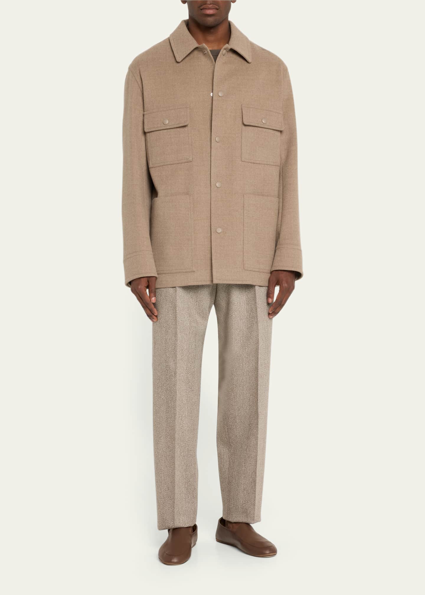 Loro Piana Men's Darcy Pecora Nera Mac Overshirt - Bergdorf Goodman