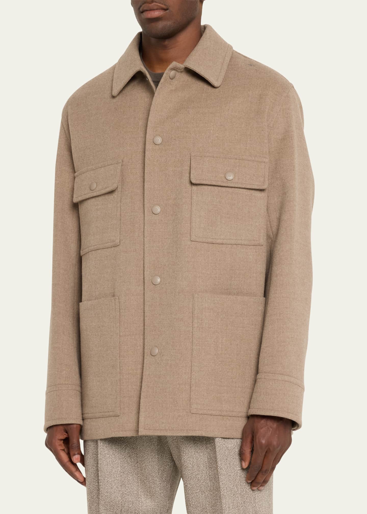 Loro Piana Men's Darcy Pecora Nera Mac Overshirt - Bergdorf Goodman
