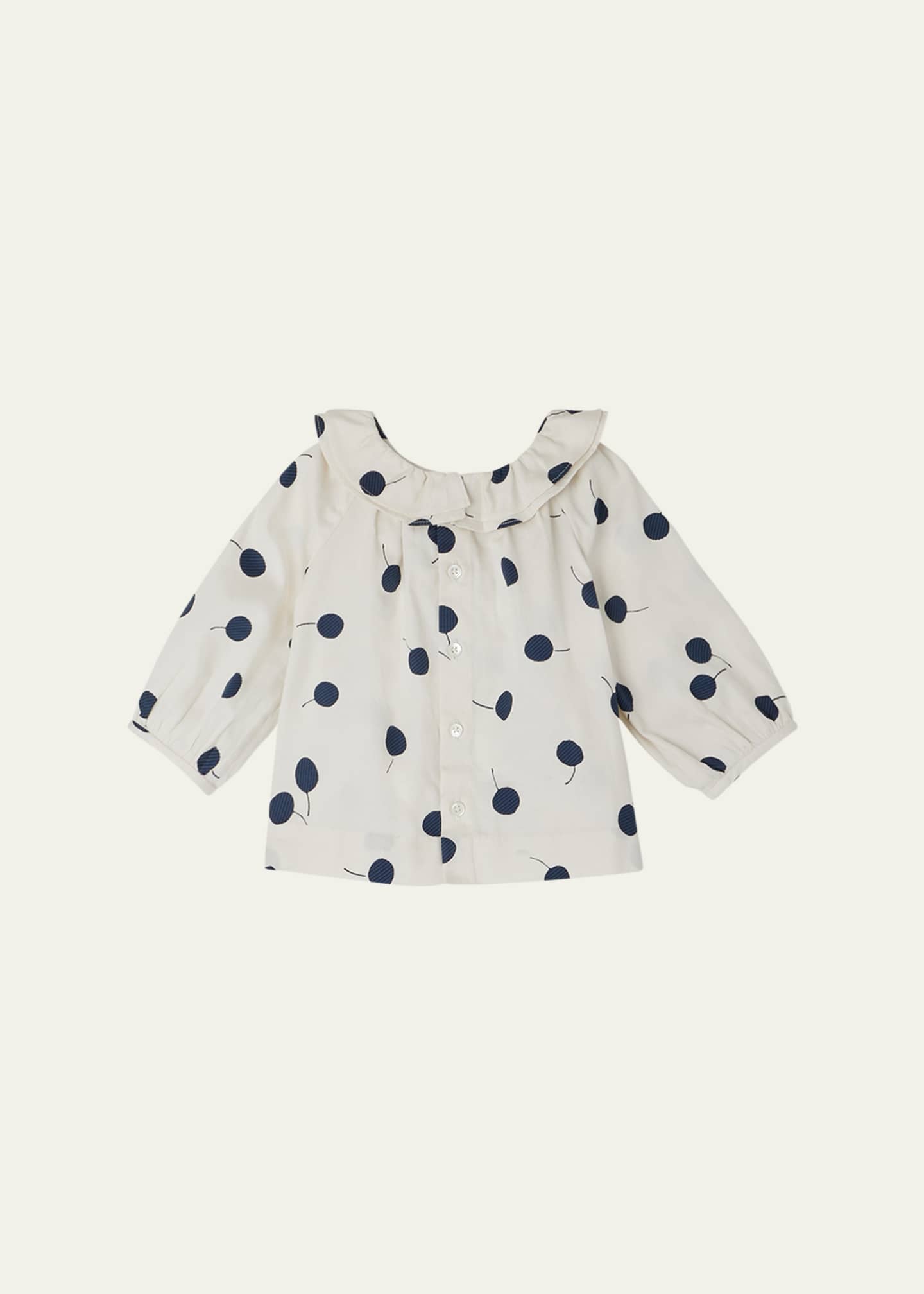 Bonpoint Girl's Cherry-Print Ruffle Trim Blouse, Size 12M-3 - Bergdorf ...