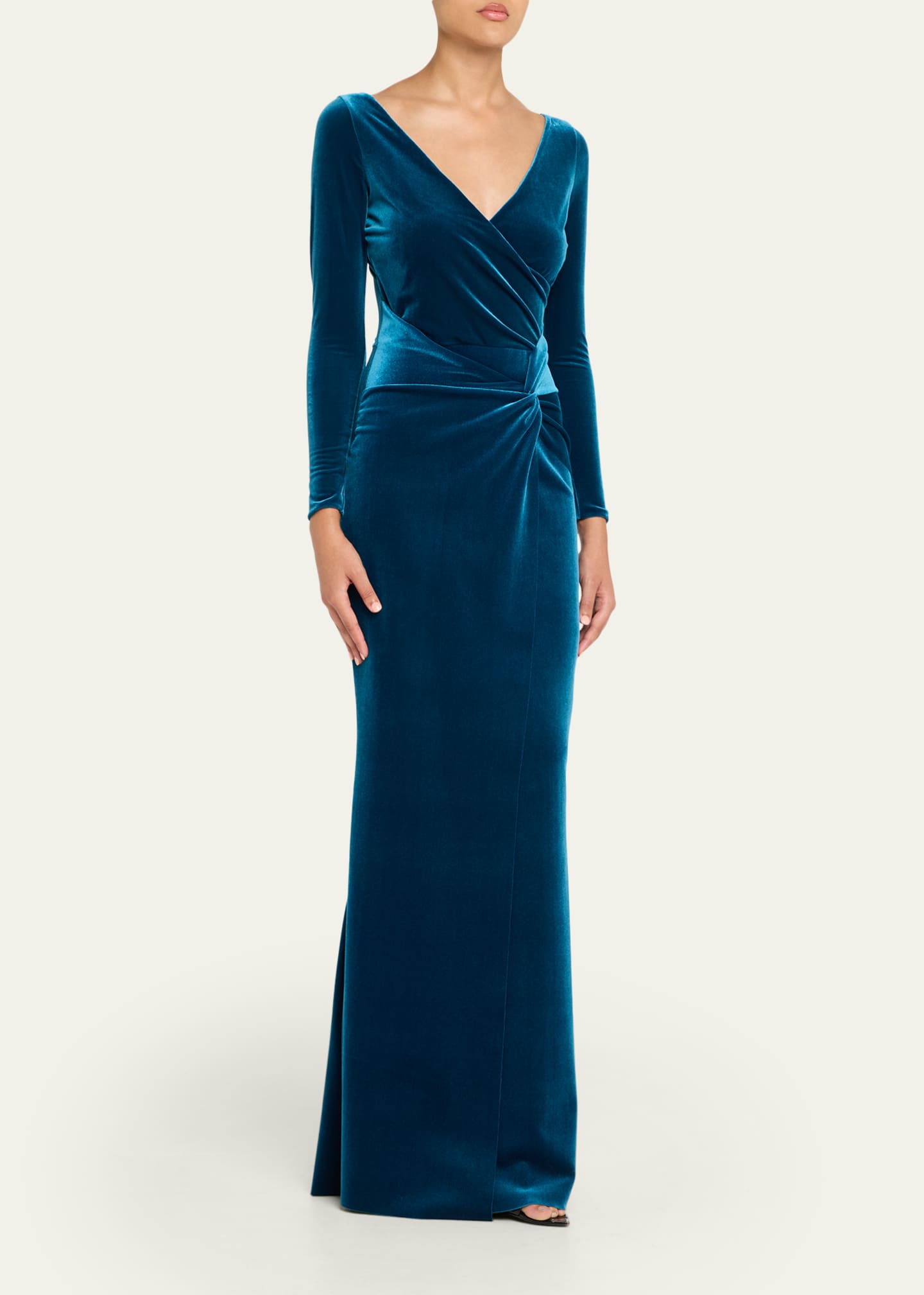 Chiara Boni La Petite Robe Axas Side-Twist Velvet Trumpet Gown - Bergdorf Goodman