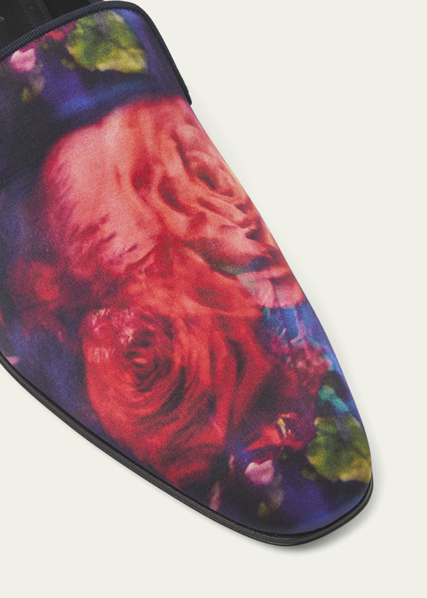 Christian Louboutin Men's Dandy Chick Roses Satin Loafers - Bergdorf ...