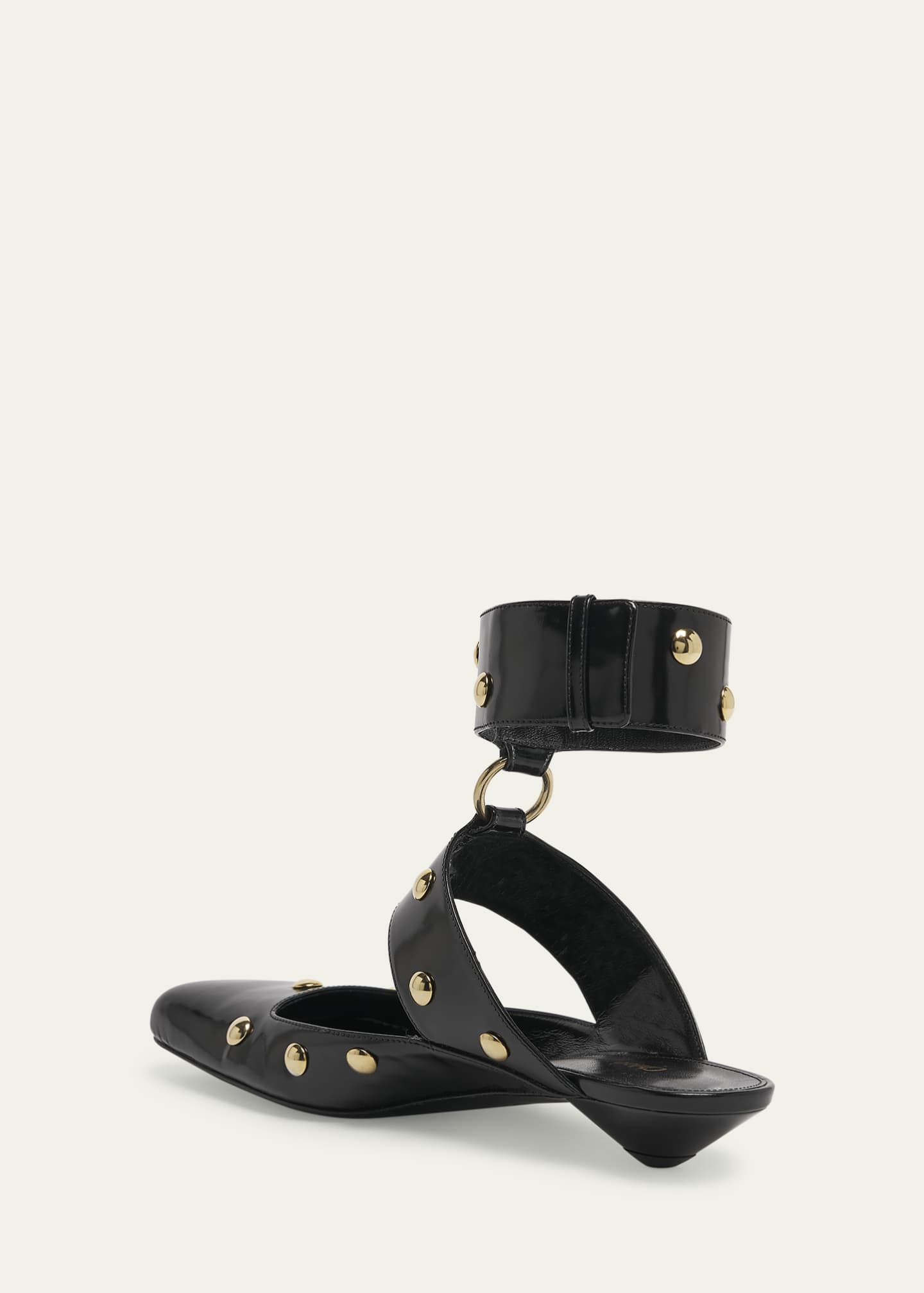 Chloe Jade Leather Stud Ankle-Cuff Ballerina Mules - Bergdorf Goodman