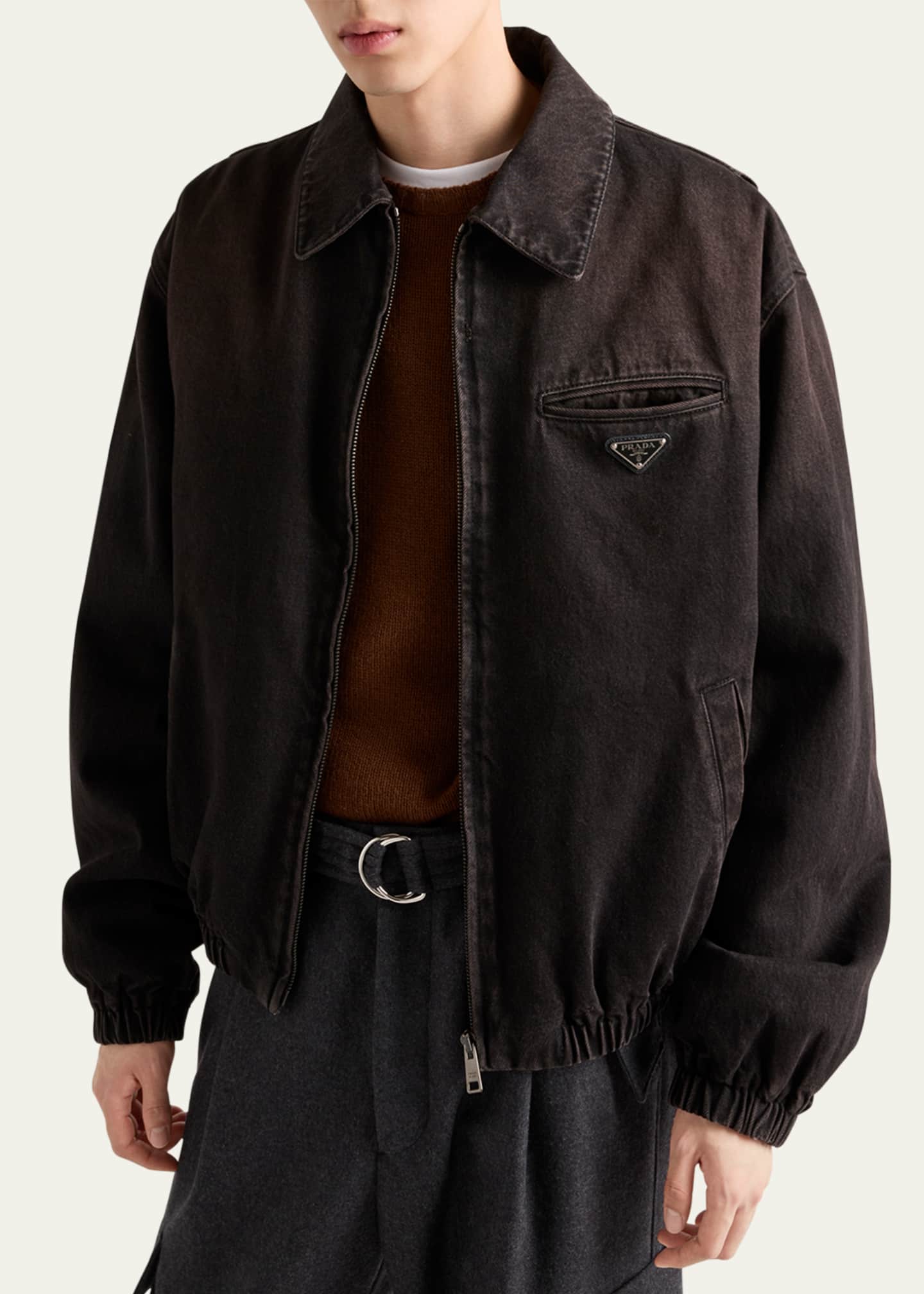 Prada Men's Overdyed Denim Jacket - Bergdorf Goodman