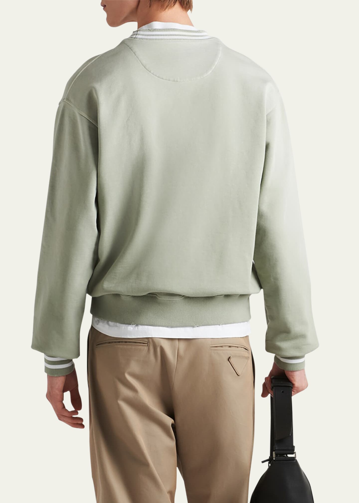 Prada Men's Cotton Logo Sweatshirt - Bergdorf Goodman