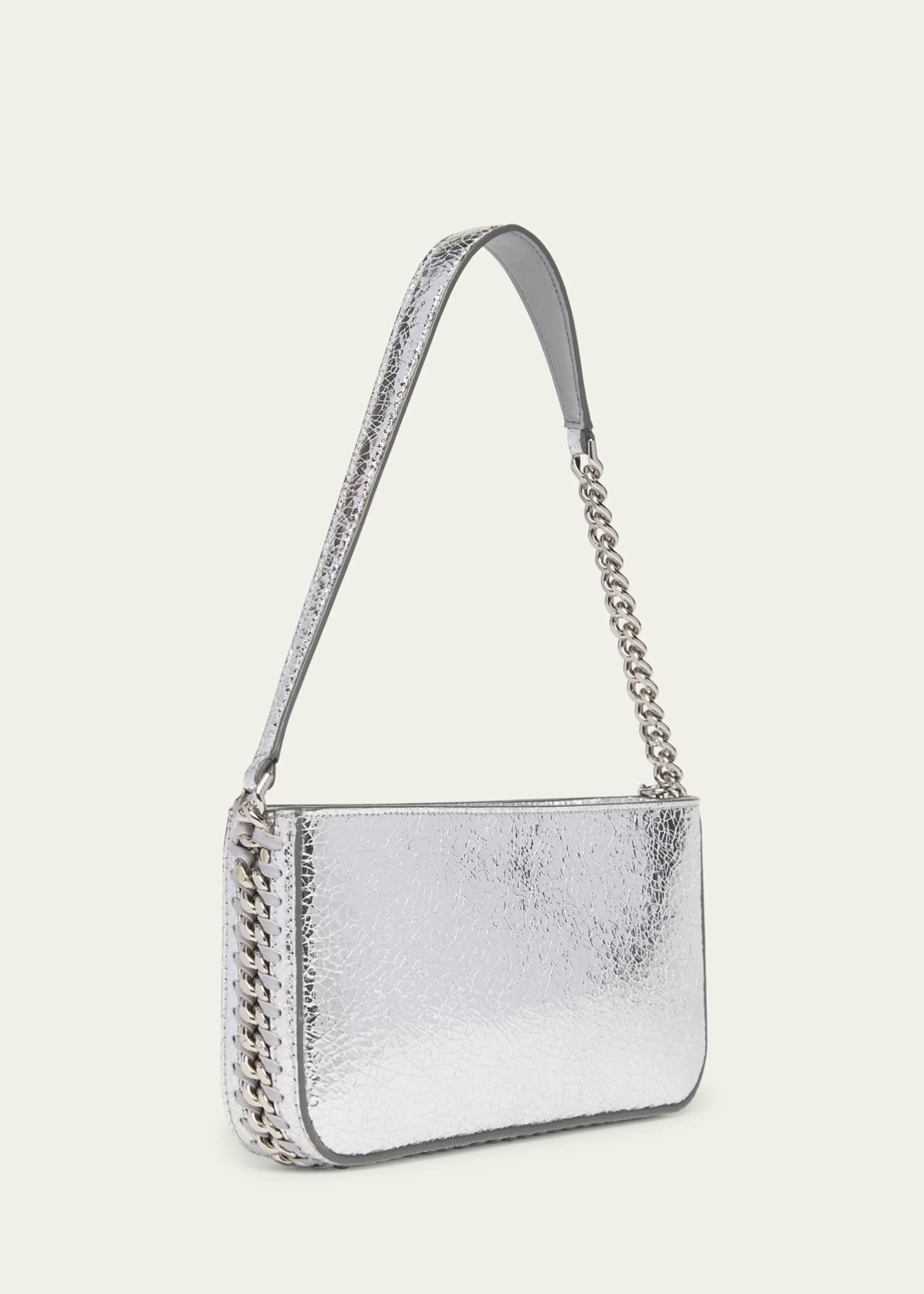 Stella McCartney Frayme Crackled Metallic Alt-Leather Chain Shoulder ...