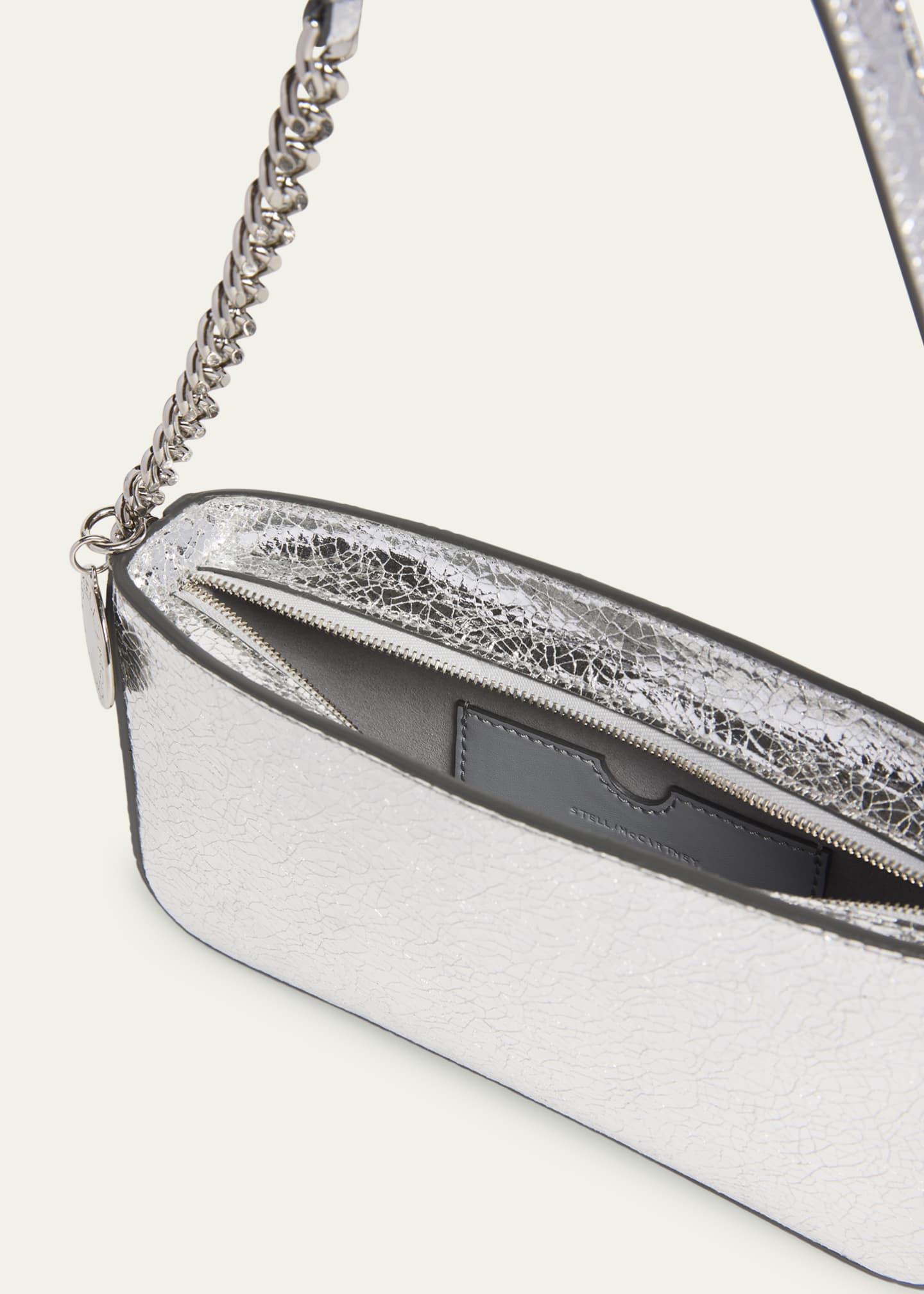 Stella McCartney Frayme Crackled Metallic Alt-Leather Chain Shoulder ...