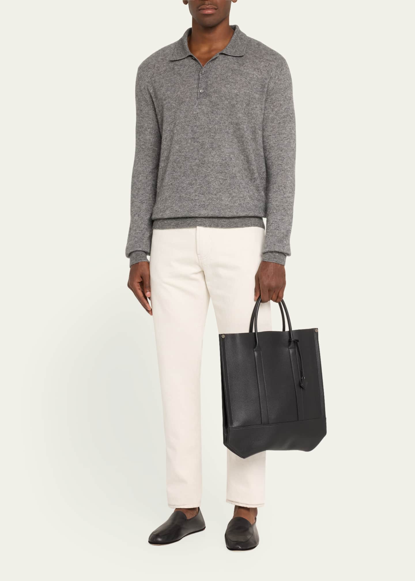 Loro Piana Men's Beam Leather Tote Bag - Bergdorf Goodman