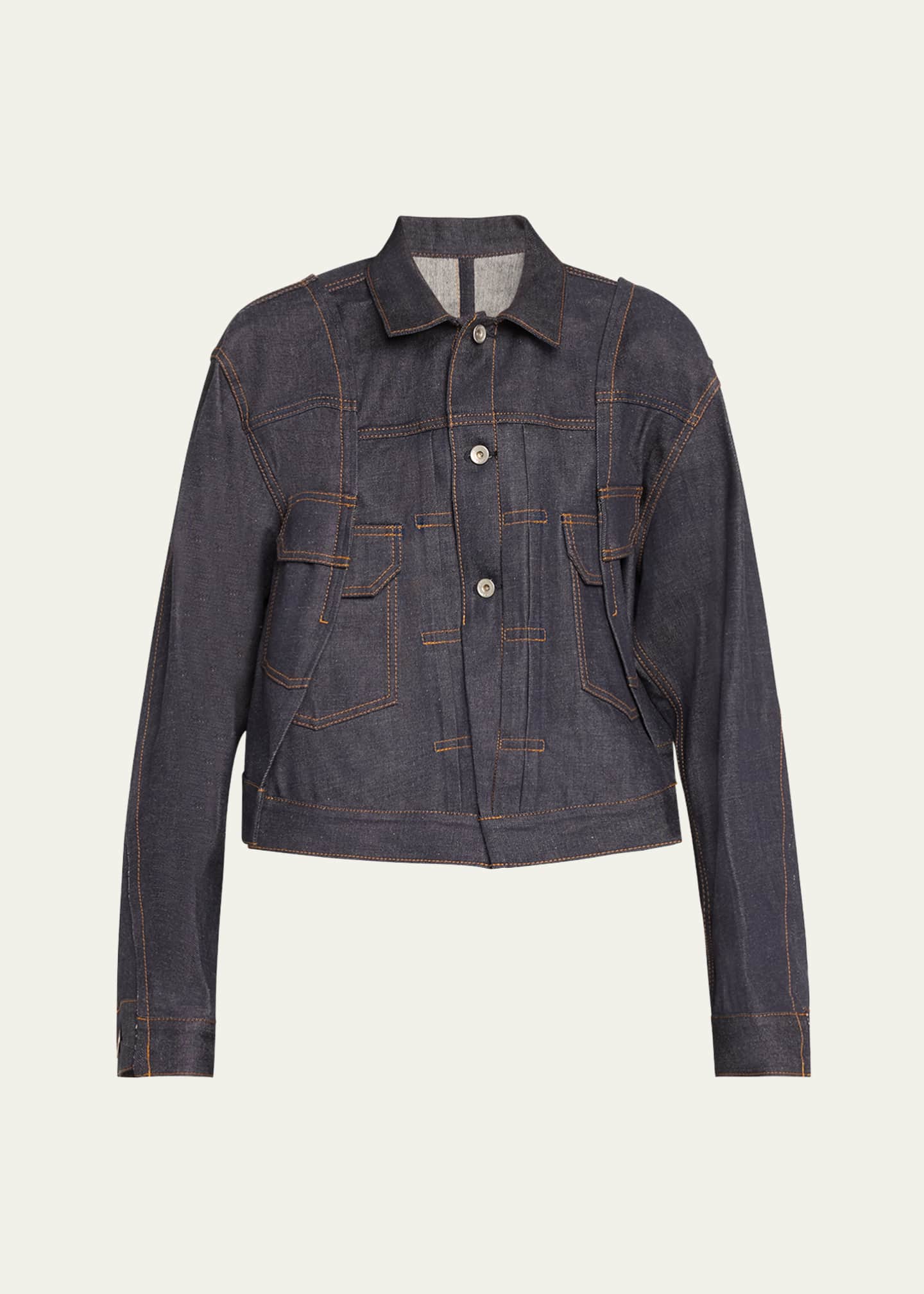 SACAI Layered Denim Jacket - Bergdorf Goodman