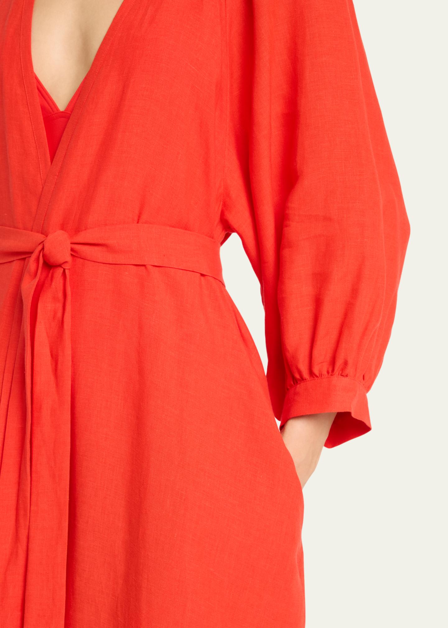 Eres Joie Maxi Linen Wrap Dress - Bergdorf Goodman