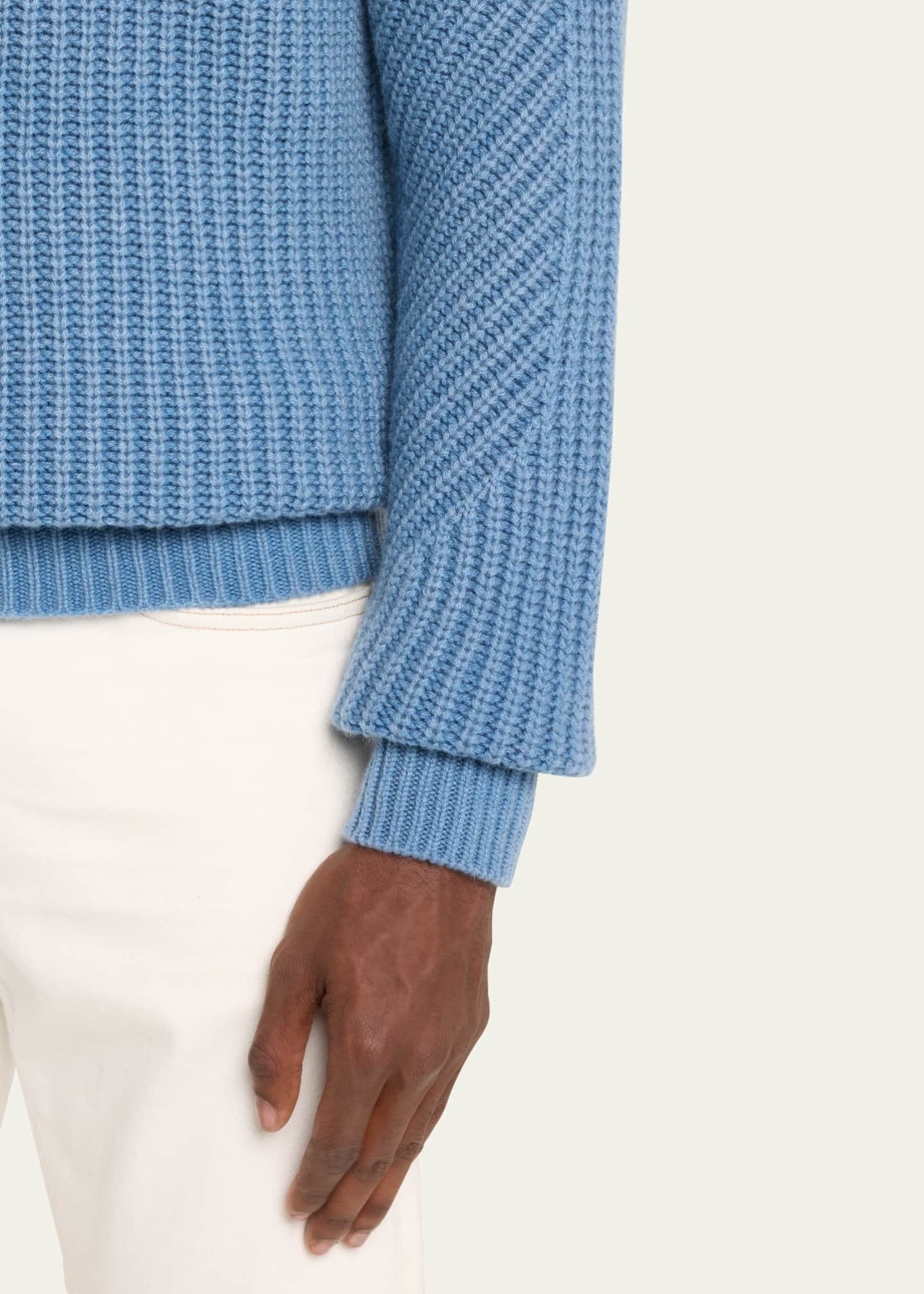 Iris Von Arnim Mens Camden Cashmere Rib Crewneck Sweater Bergdorf