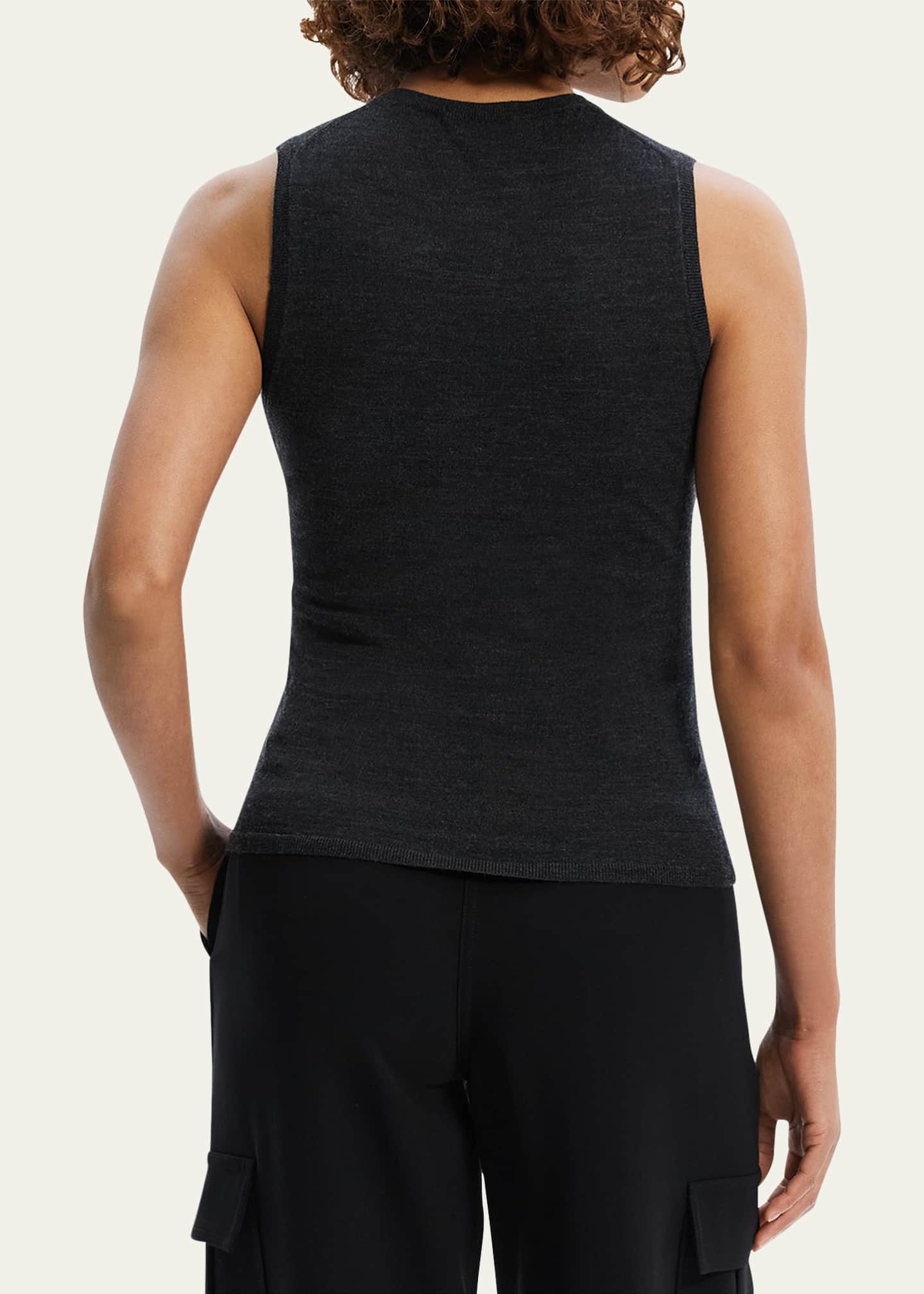 Theory Regal Merino Wool Crewneck Shell Top - Bergdorf Goodman