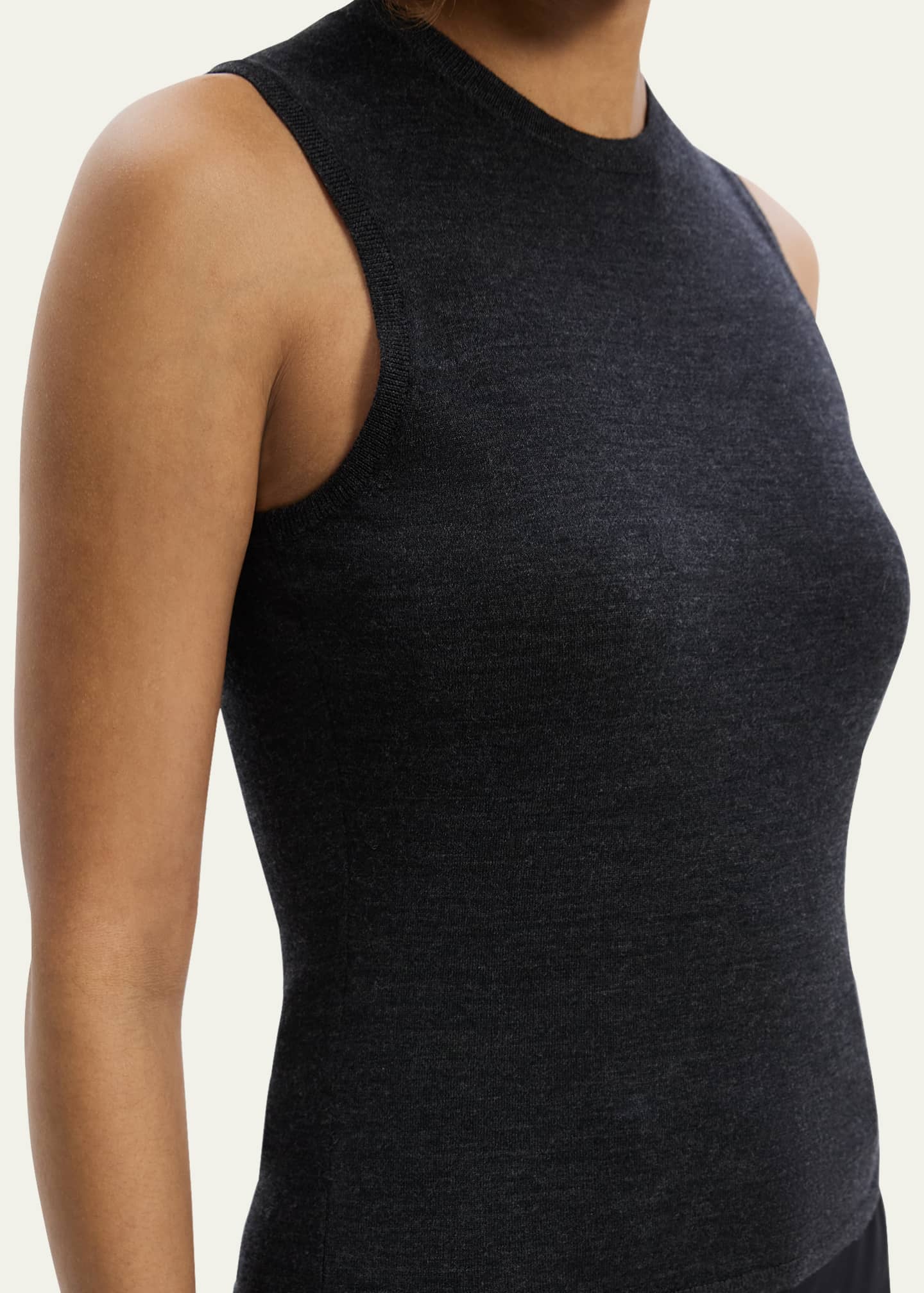 Theory Regal Merino Wool Crewneck Shell Top - Bergdorf Goodman