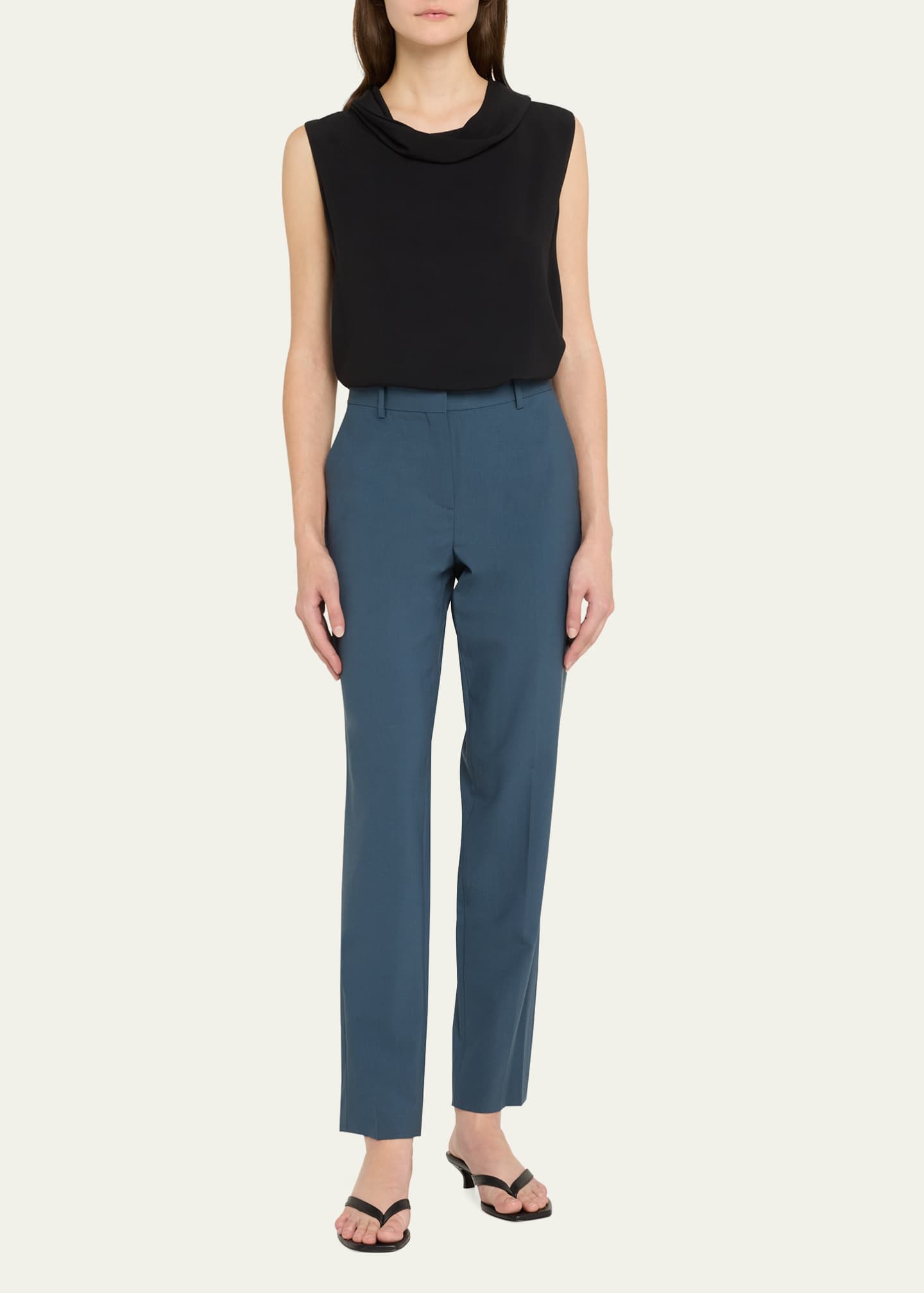 Theory Treeca Traceable Wool Full-Length Slim Trousers - Bergdorf Goodman
