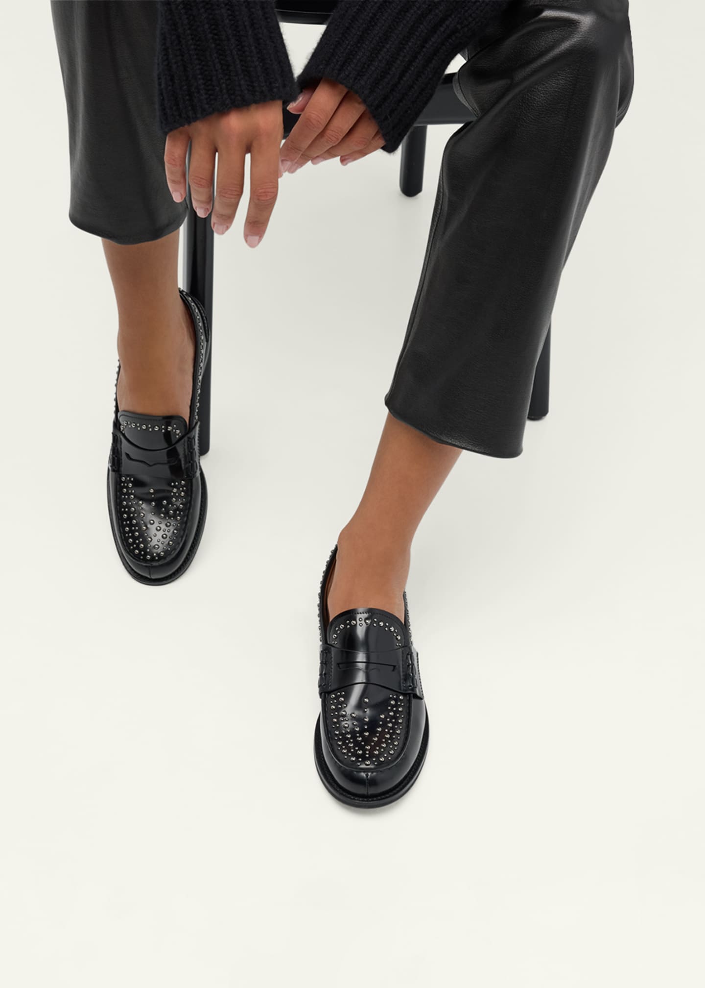 Church's Pembrey Studded Leather Penny Loafers - Bergdorf Goodman