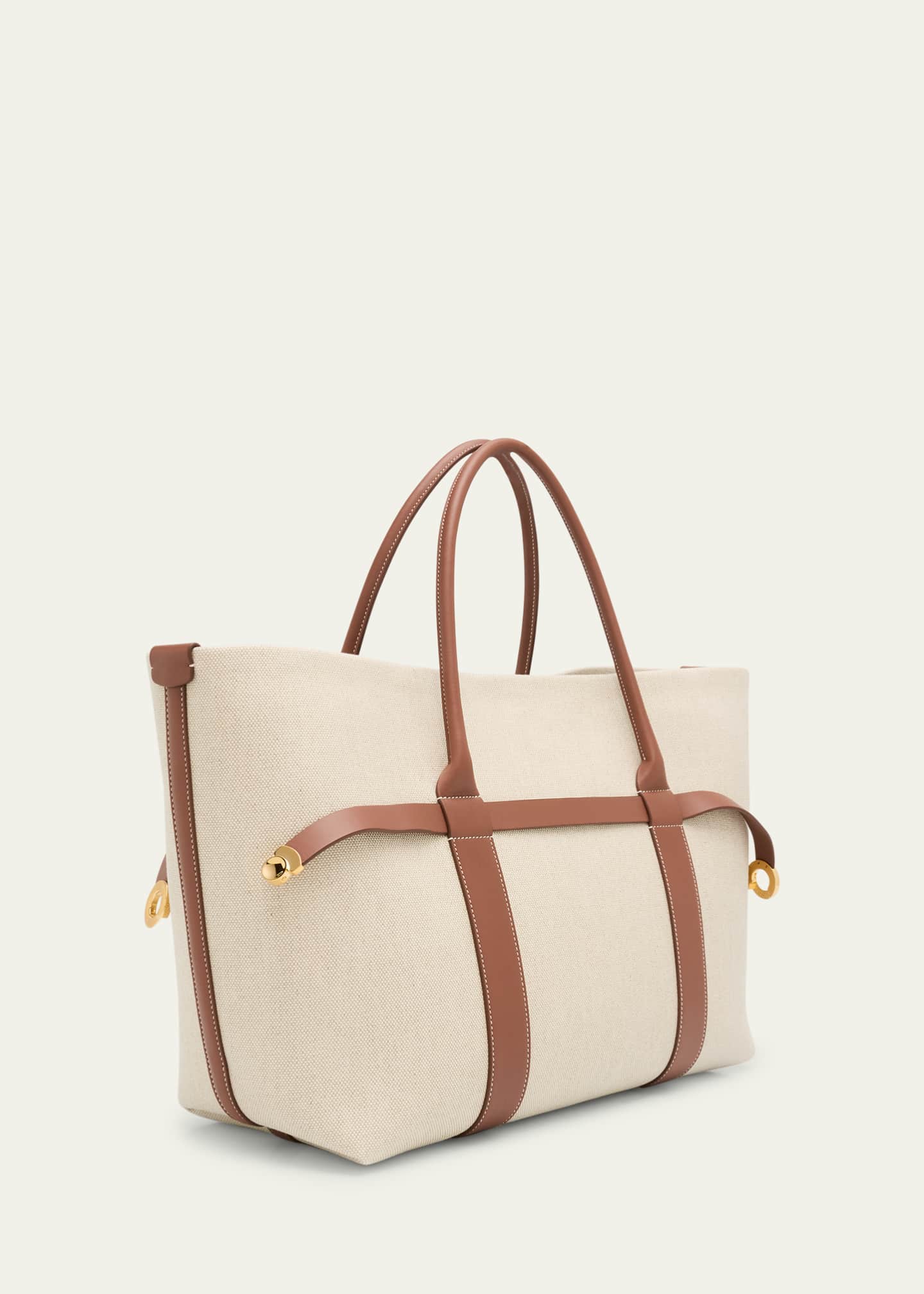 Loro Piana Ghiera Large Canvas Shopper Tote Bag - Bergdorf Goodman
