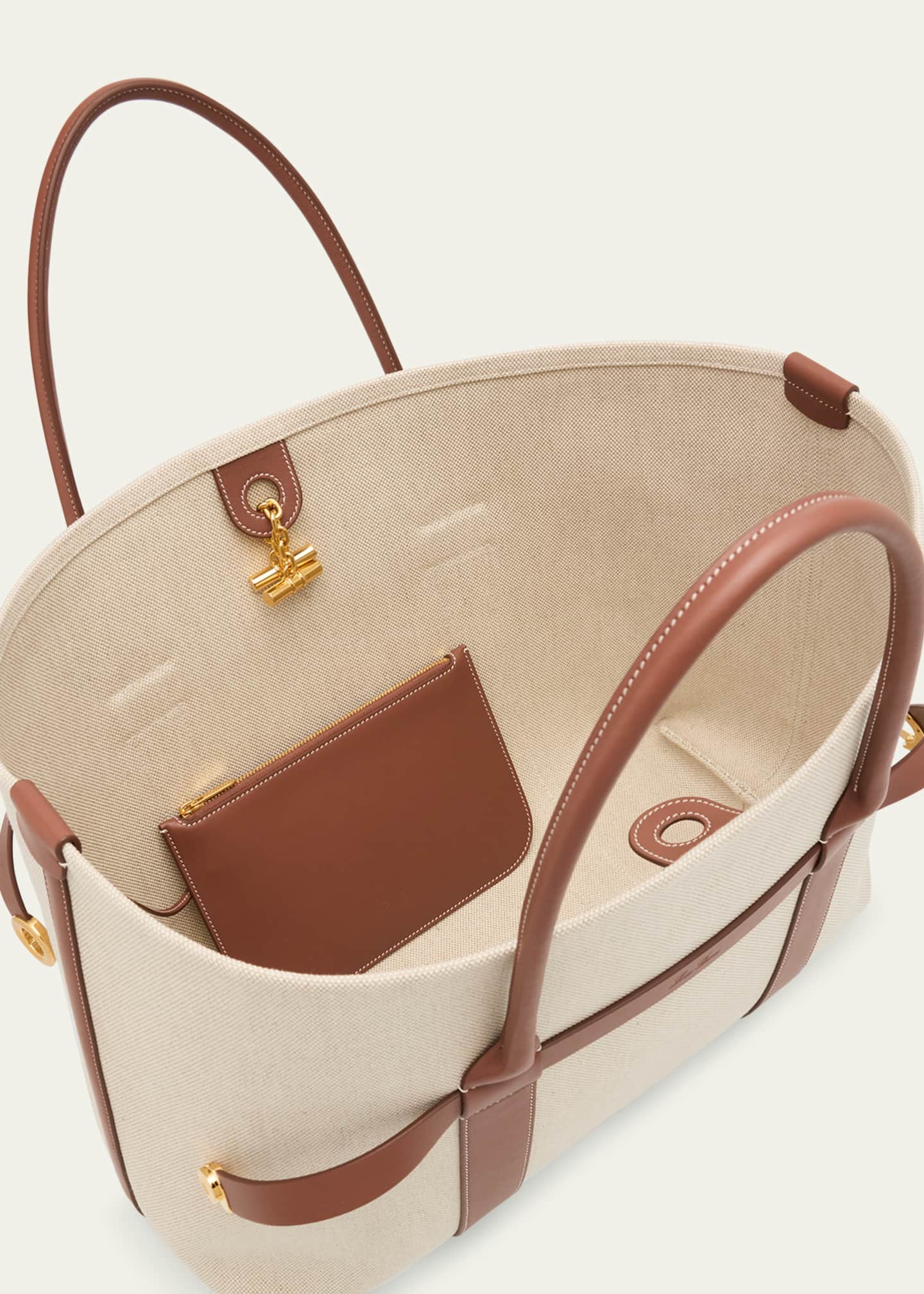 Loro Piana Ghiera Large Canvas Shopper Tote Bag - Bergdorf Goodman