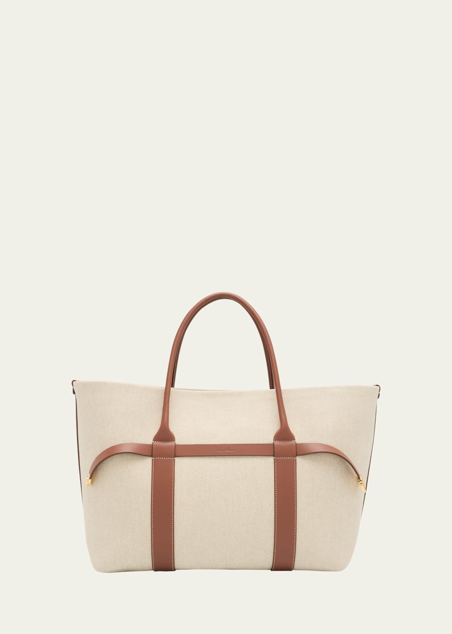 Loro Piana Ghiera Large Canvas Shopper Tote Bag - Bergdorf Goodman