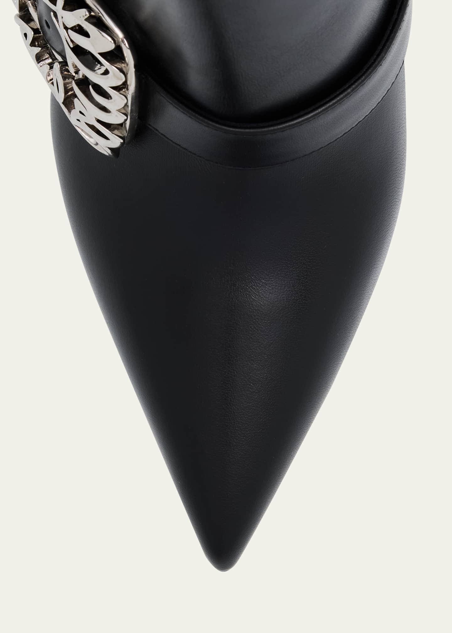 Christian Louboutin Leather Buckles Red Sole Stiletto Booties ...