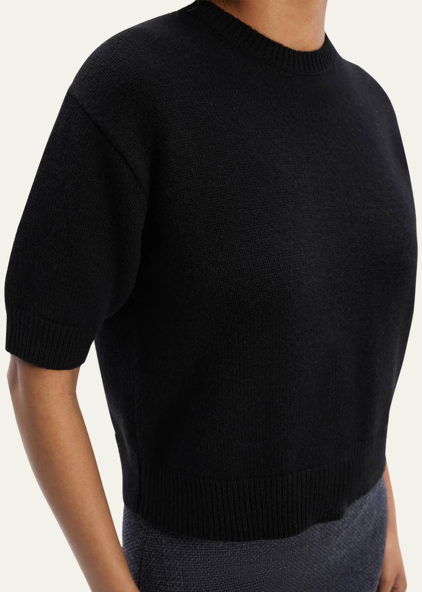 Theory Cashmere Cropped Short-Sleeve T-Shirt - Bergdorf Goodman