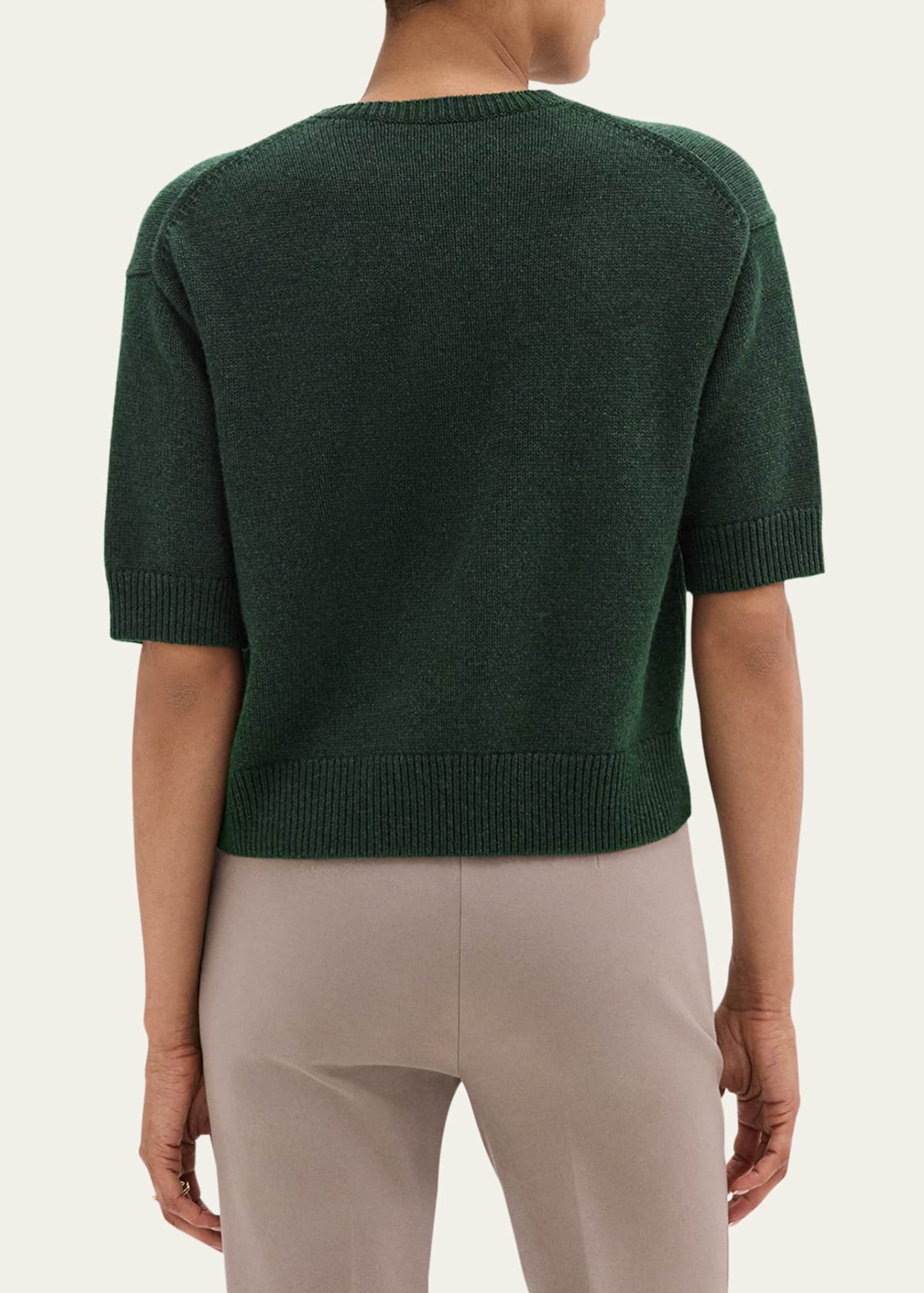 Theory Cashmere Cropped Short-Sleeve T-Shirt - Bergdorf Goodman