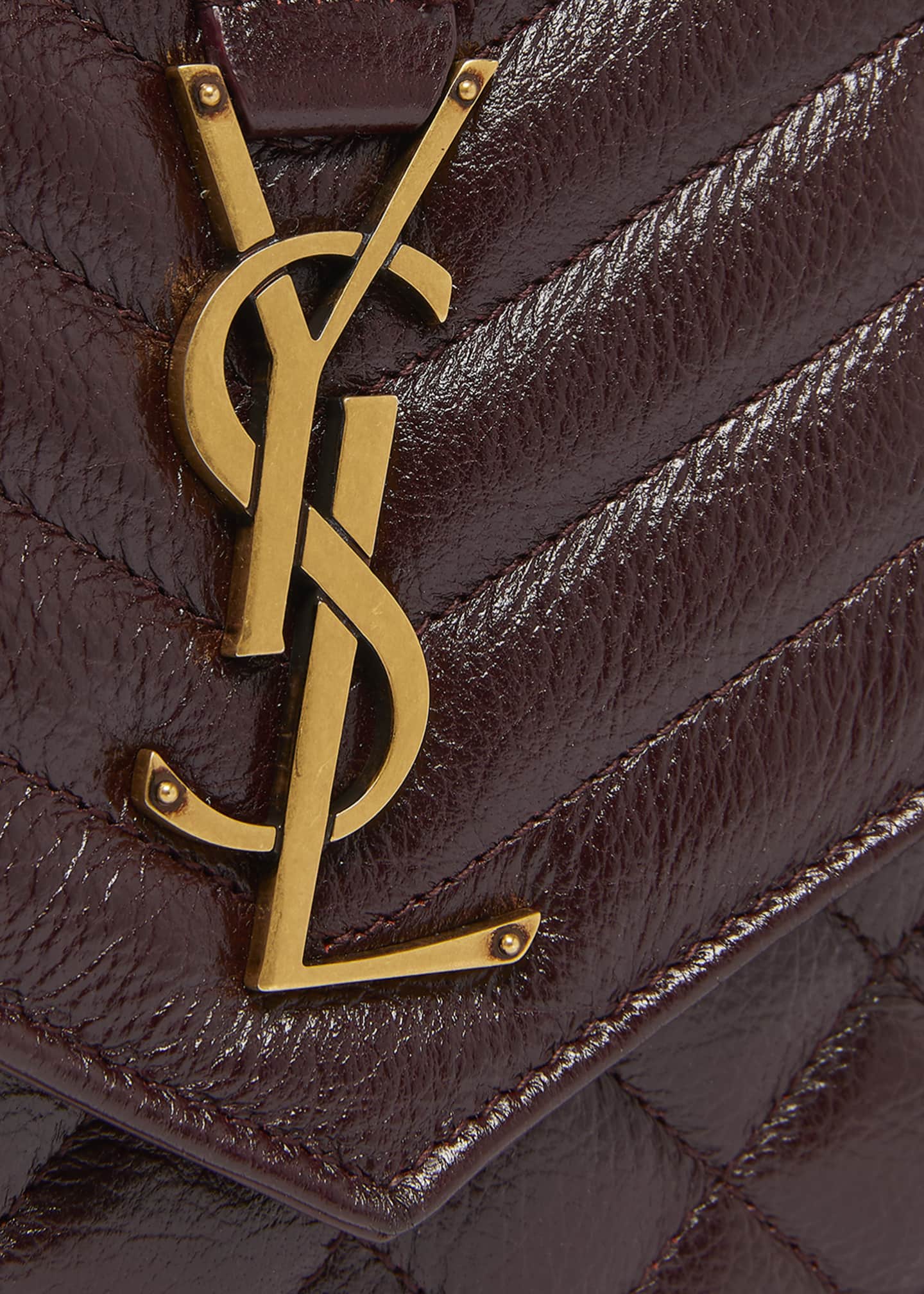 Saint Laurent Small YSL Envelope Wallet on Chain in Triquilt Leather ...